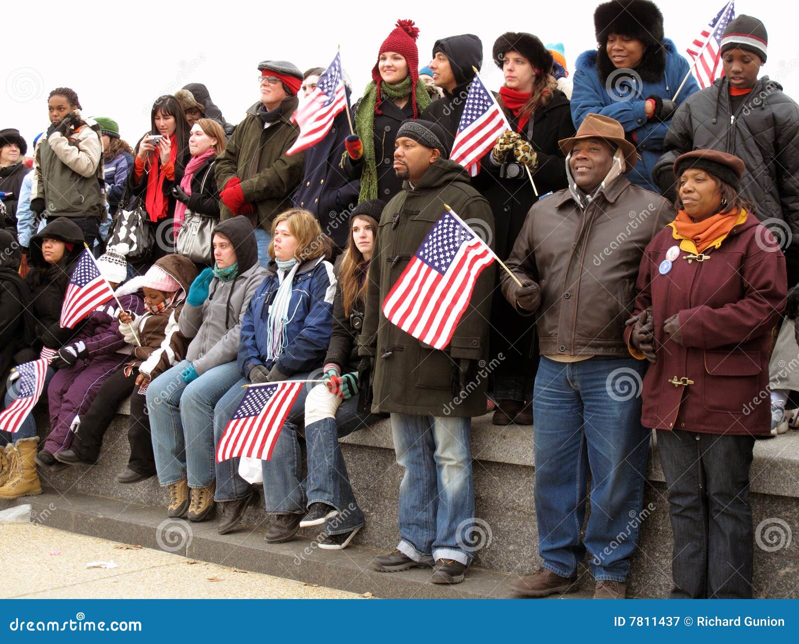 Flag Waving Crowd editorial photography. Image of winter - 7811437