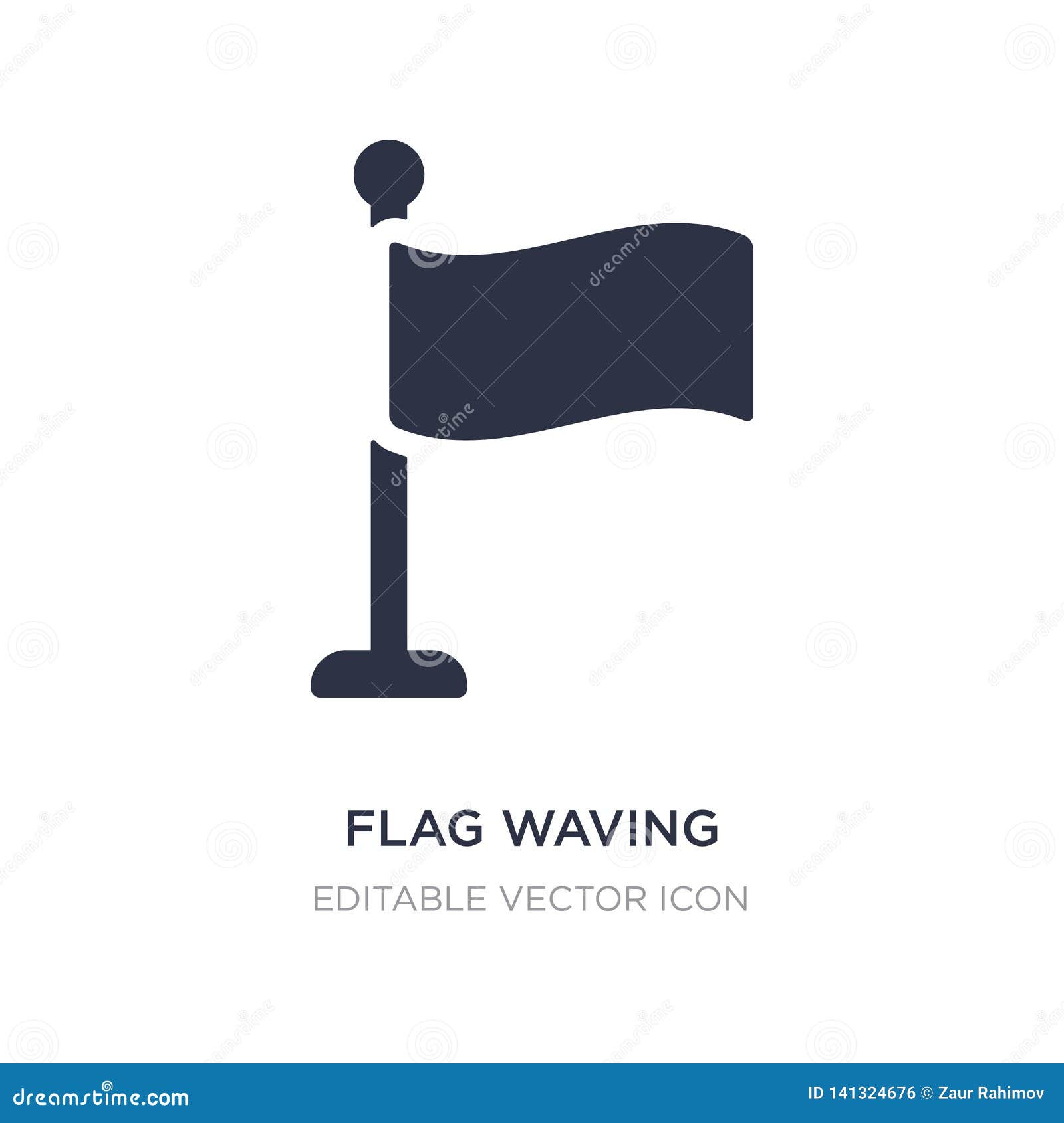 Flag Waving Icon on White Background. Simple Element Illustration from ...