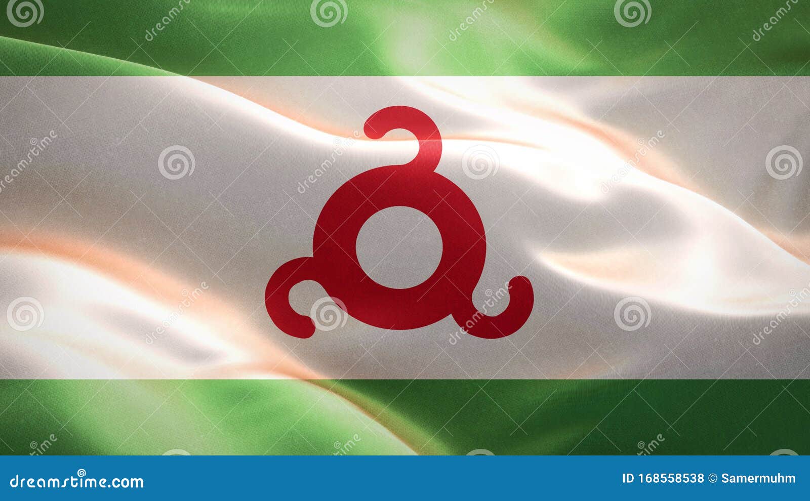 Flag of Ingushetia Waving in the Wind. 3D Waving Flag Design. the ...