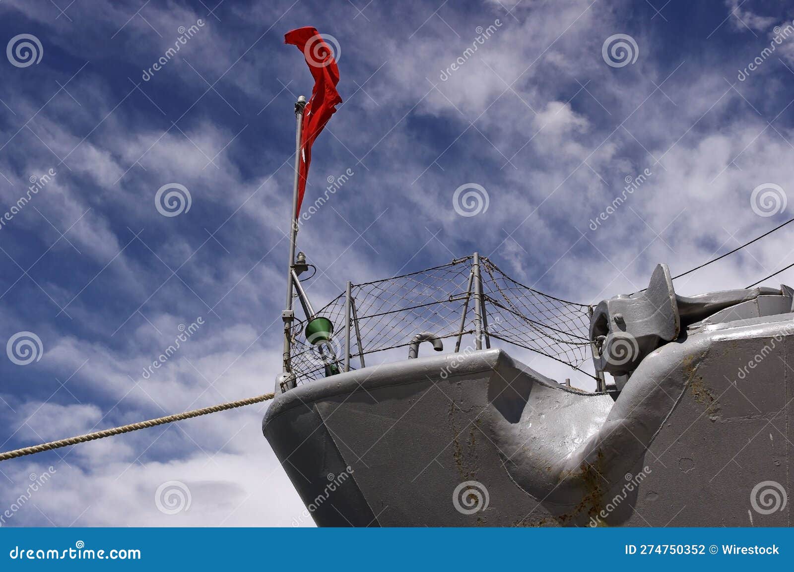 Flag waving in the wind stock photo. Image of warship - 274750352