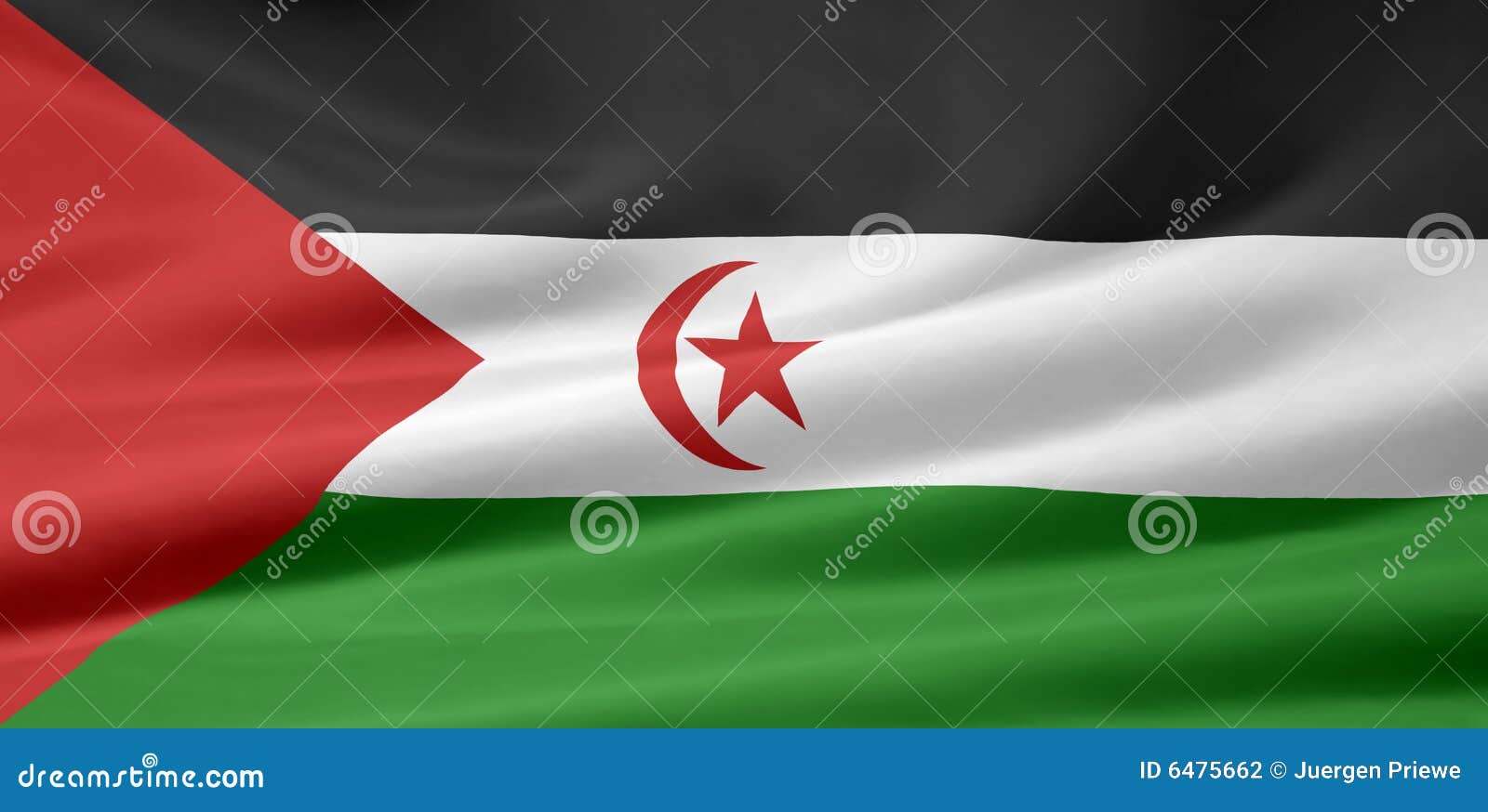 Flag of Western Sahara stock illustration. Illustration of state - 6475662