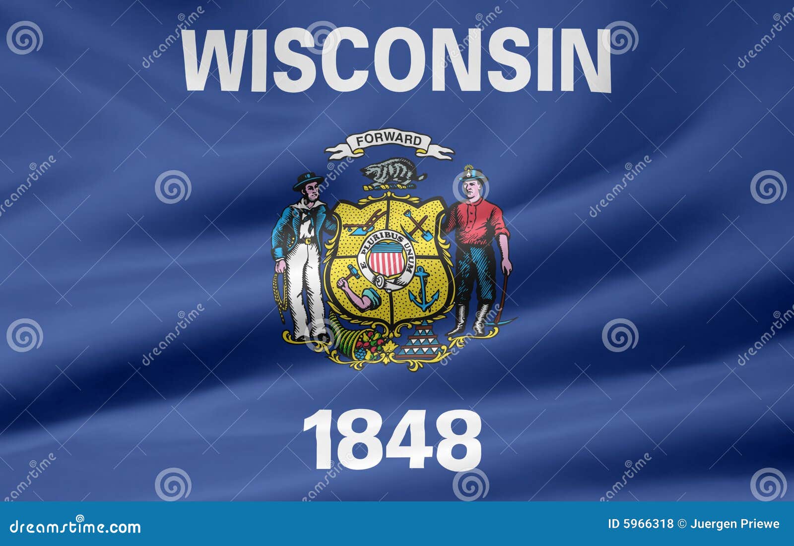 Flag of Wisconsin stock illustration. Illustration of flag - 5966318