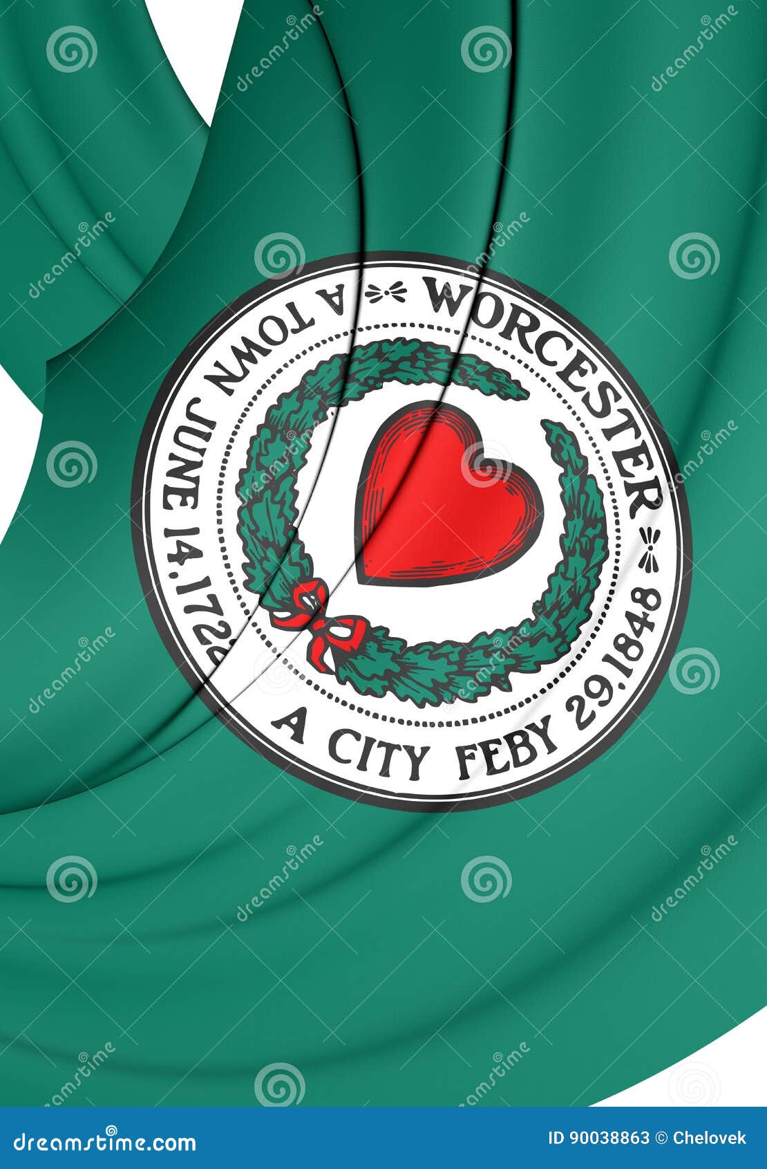 Flag of Worcester & X28;Massachusetts& X29;, USA. Stock Illustration ...