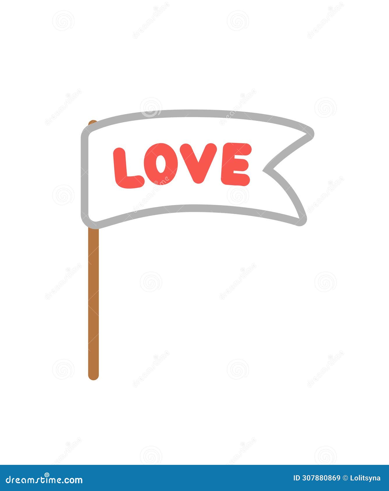 Flag with Word Love. Flag. Valentines Day Stock Vector - Illustration ...