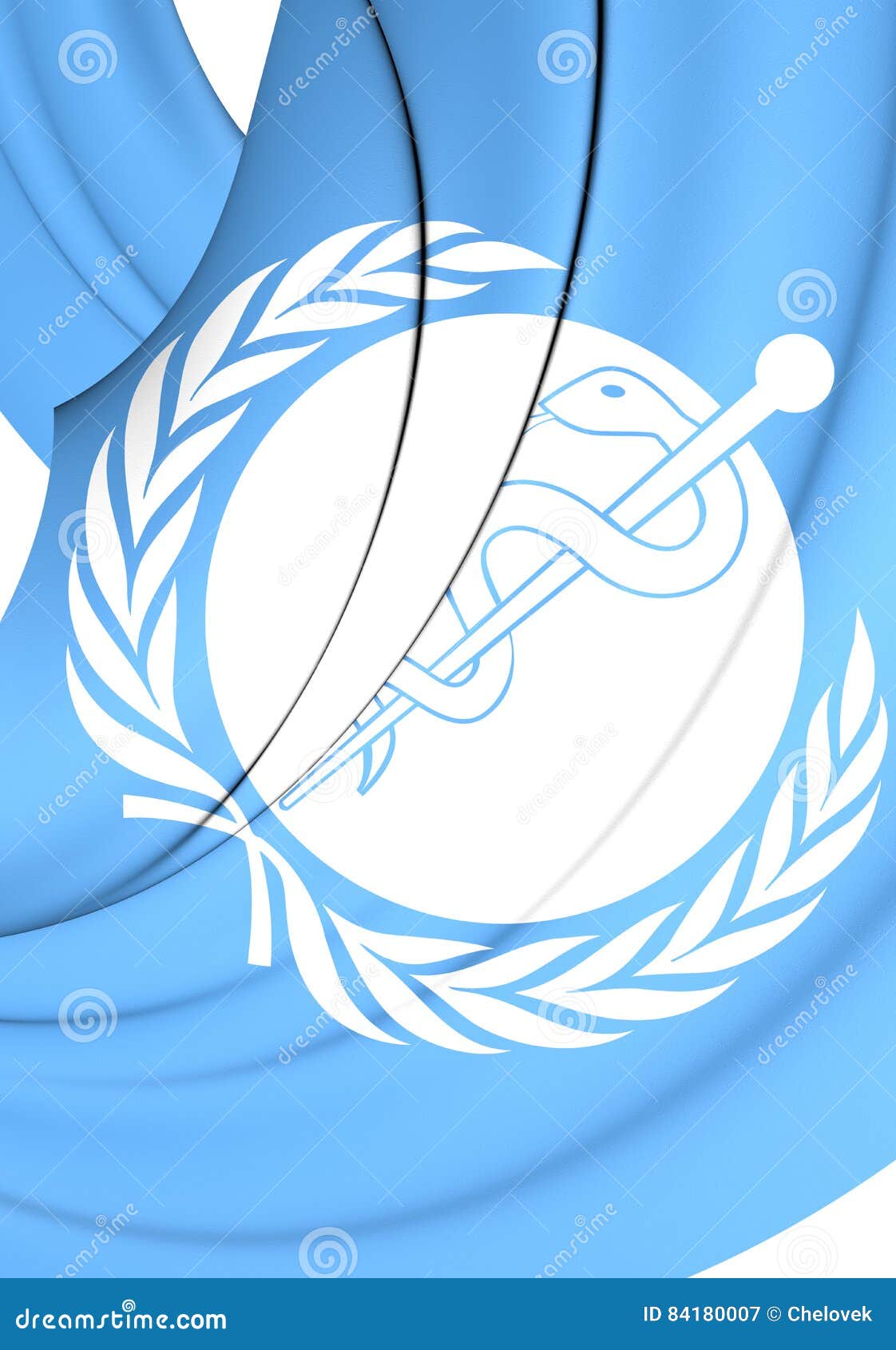 Flag of World Health Organization Stock Illustration - Illustration of ...
