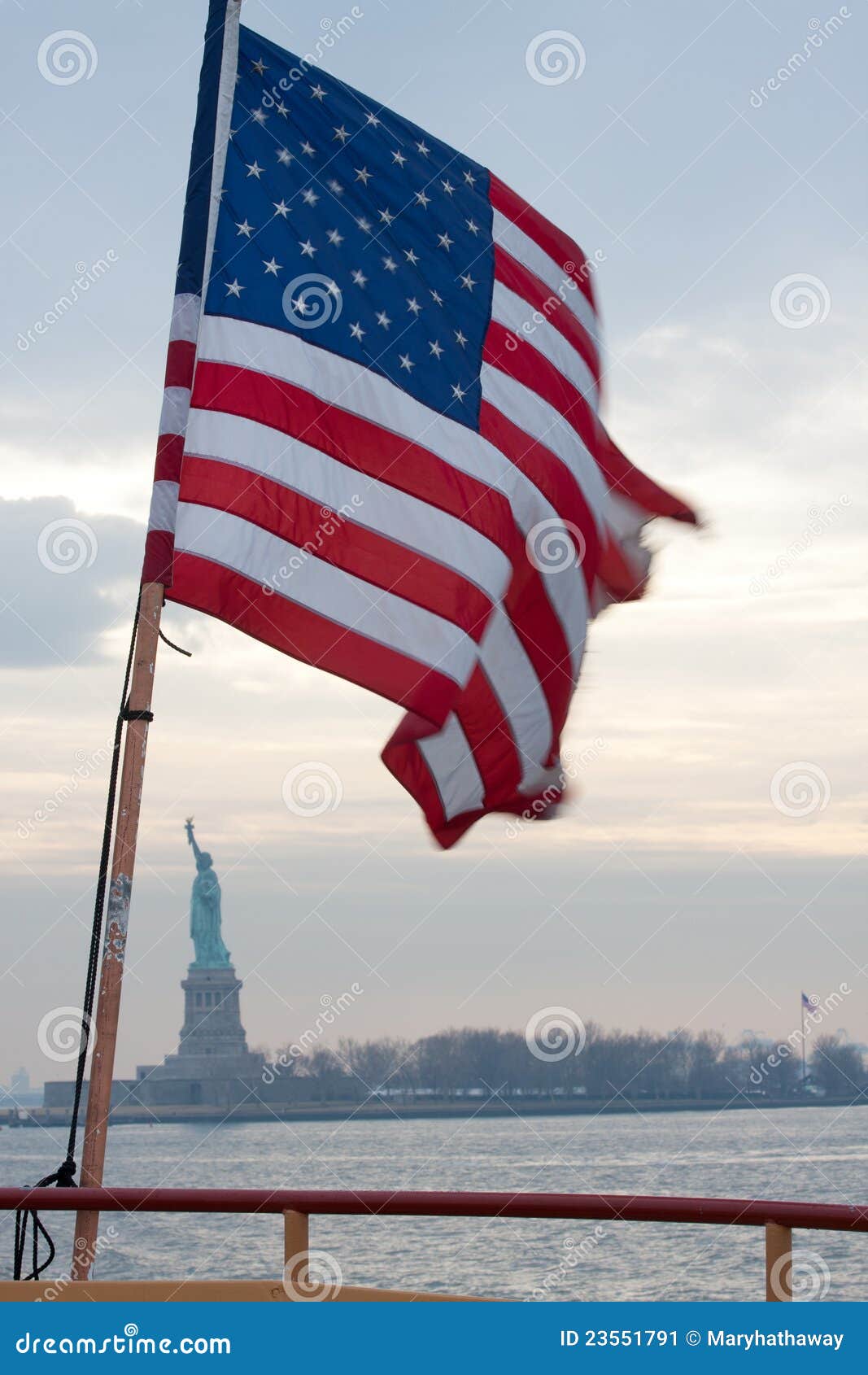 Flag Wrapped Around the Statue of Liberty Stock Image - Image of spirit ...