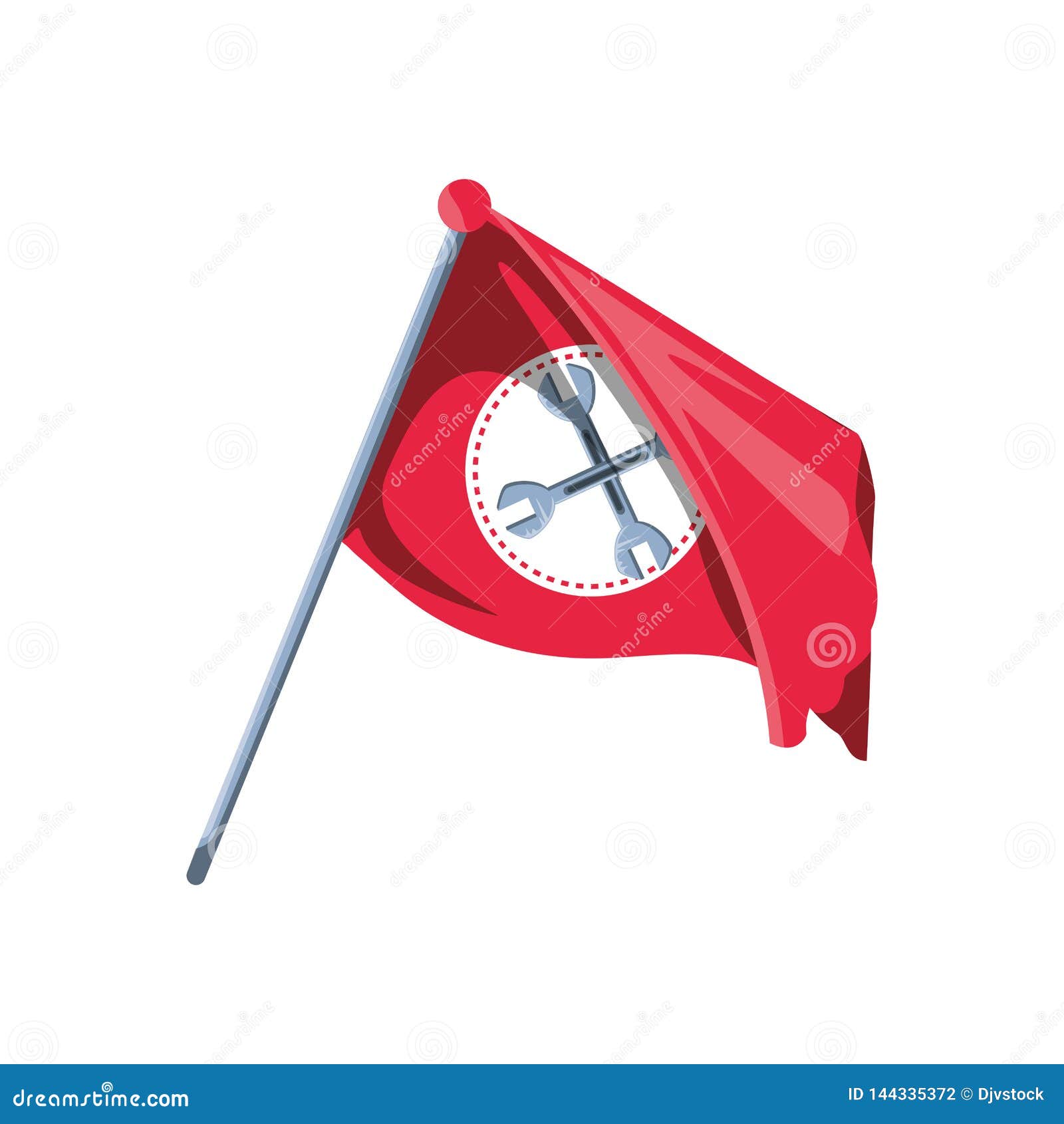 Flag with Wrenches Tools Crossed Stock Illustration - Illustration of ...