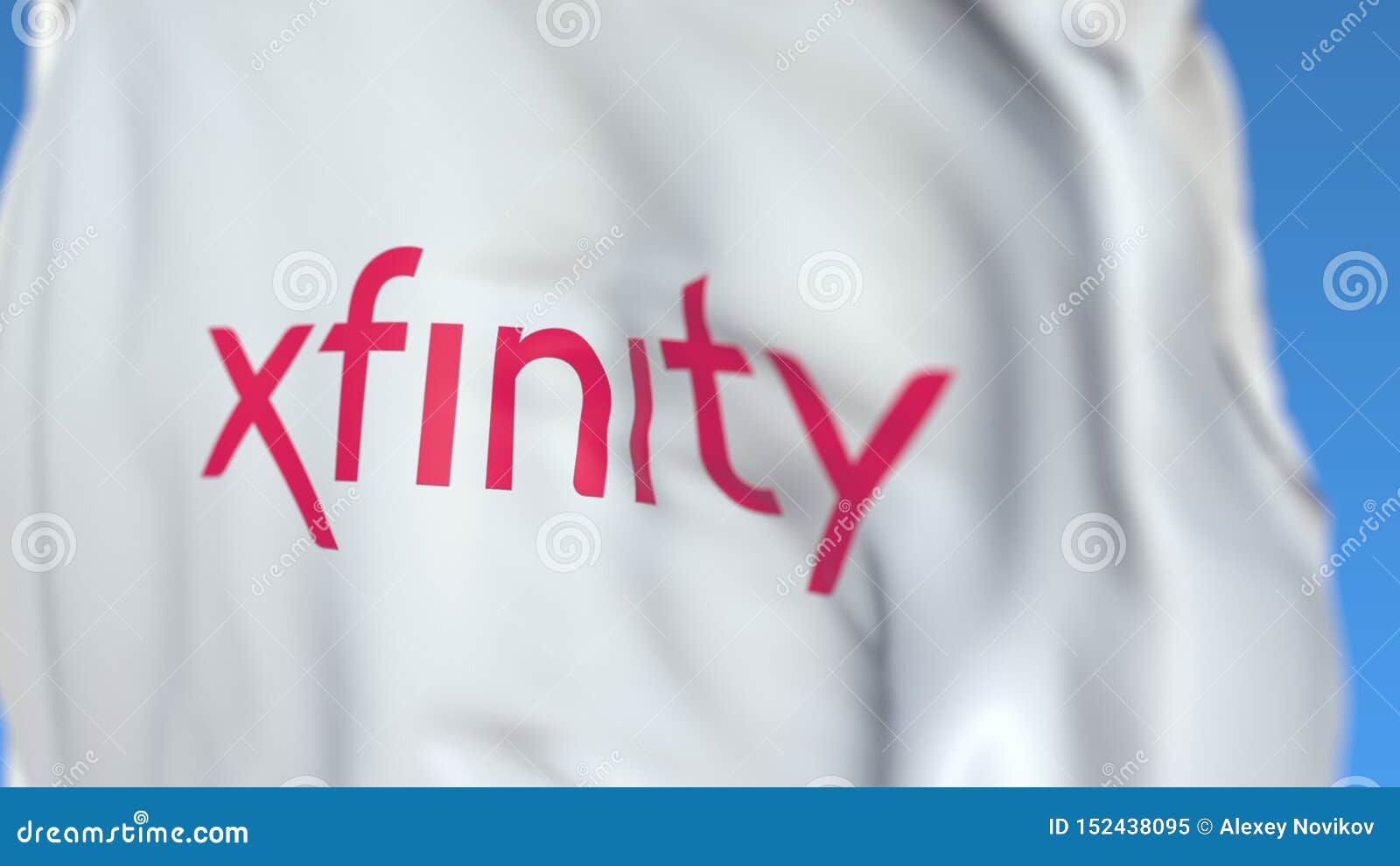 Flag with Xfinity Logo, Close-up. Editorial 3D Rendering Editorial ...