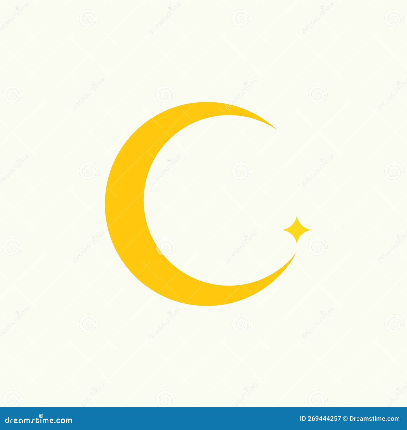 Flag of the Yellow Crescent Icon, Month with Star Vector Stock Vector ...