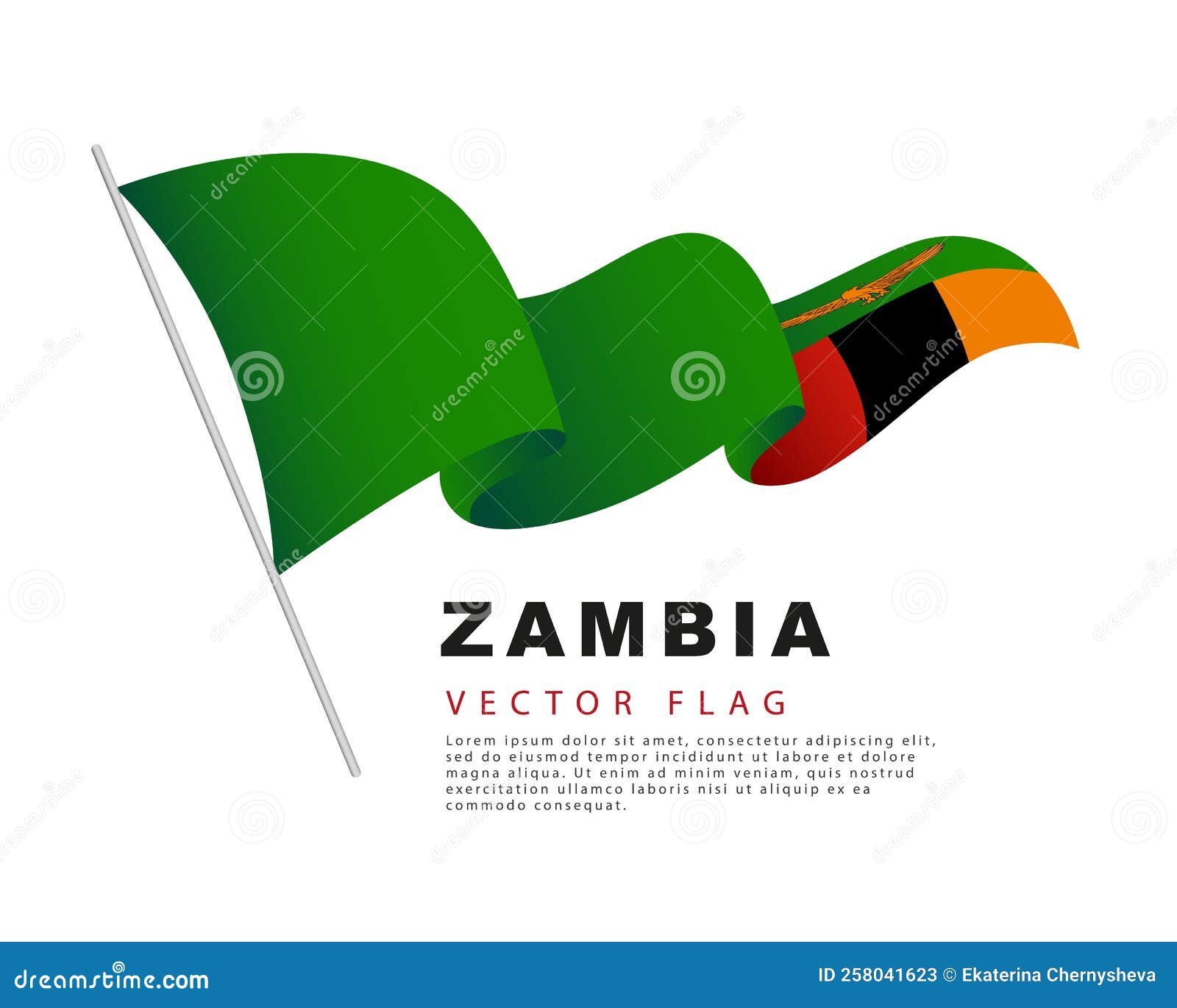 Colorful Zambian Flag Logo. Flag Of Zambia. Vector Illustration ...