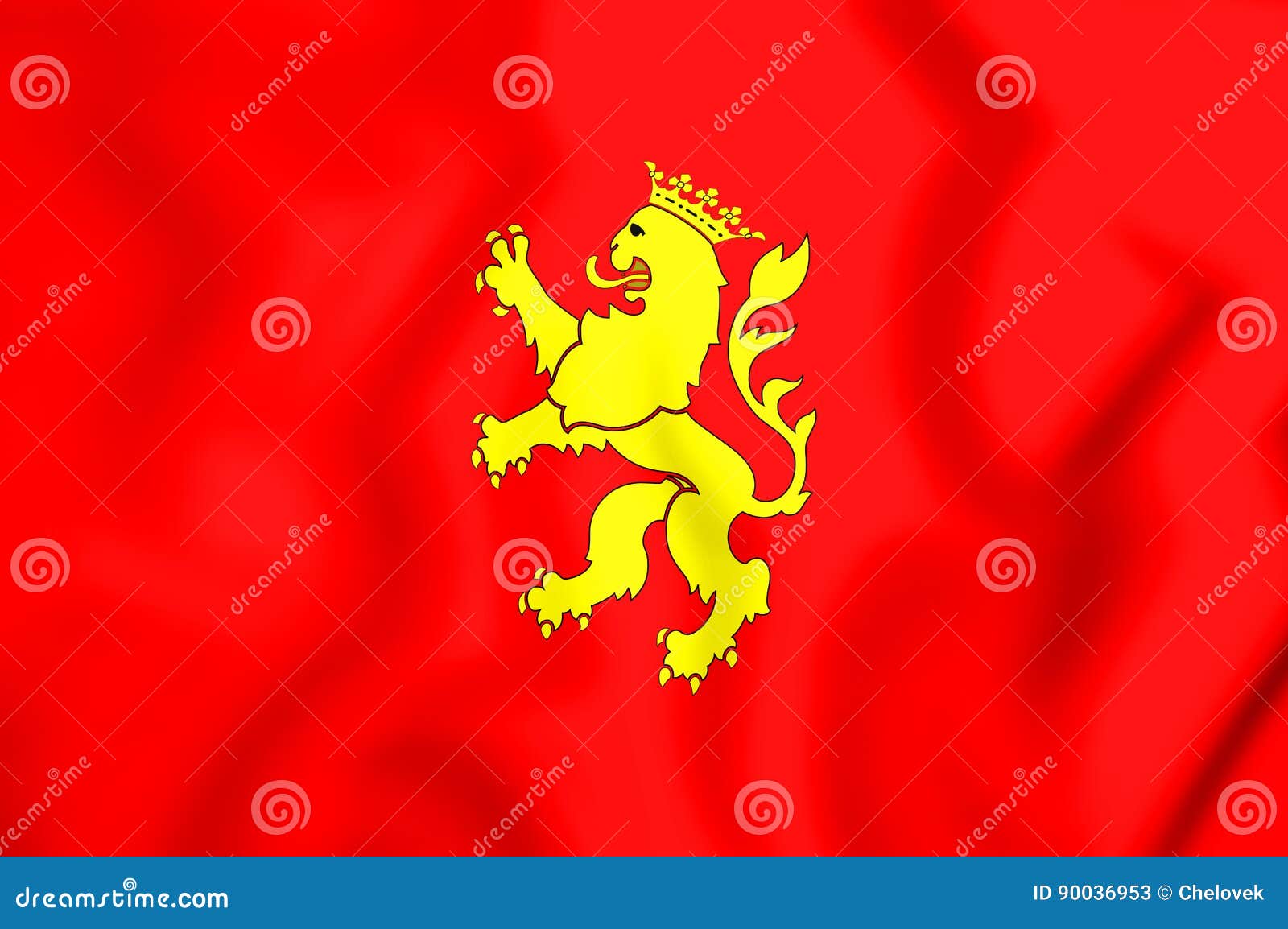 Flag of Zaragoza City, Spain. 3D Illustration Stock Illustration ...