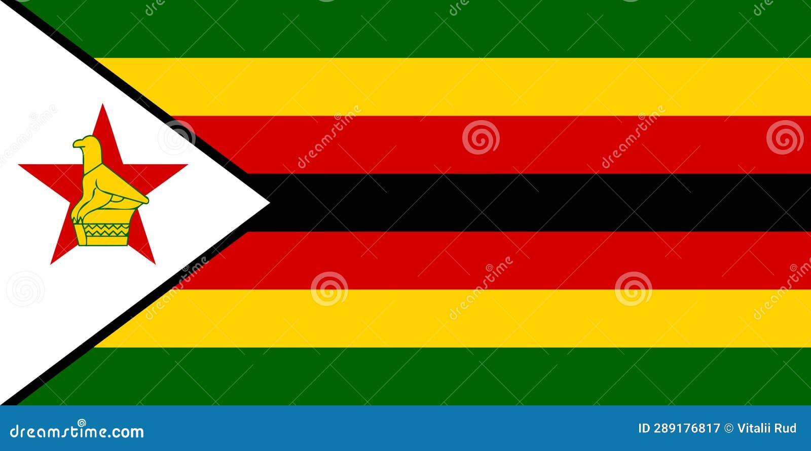 Flag of Zimbabwe stock illustration. Illustration of proportion - 289176817