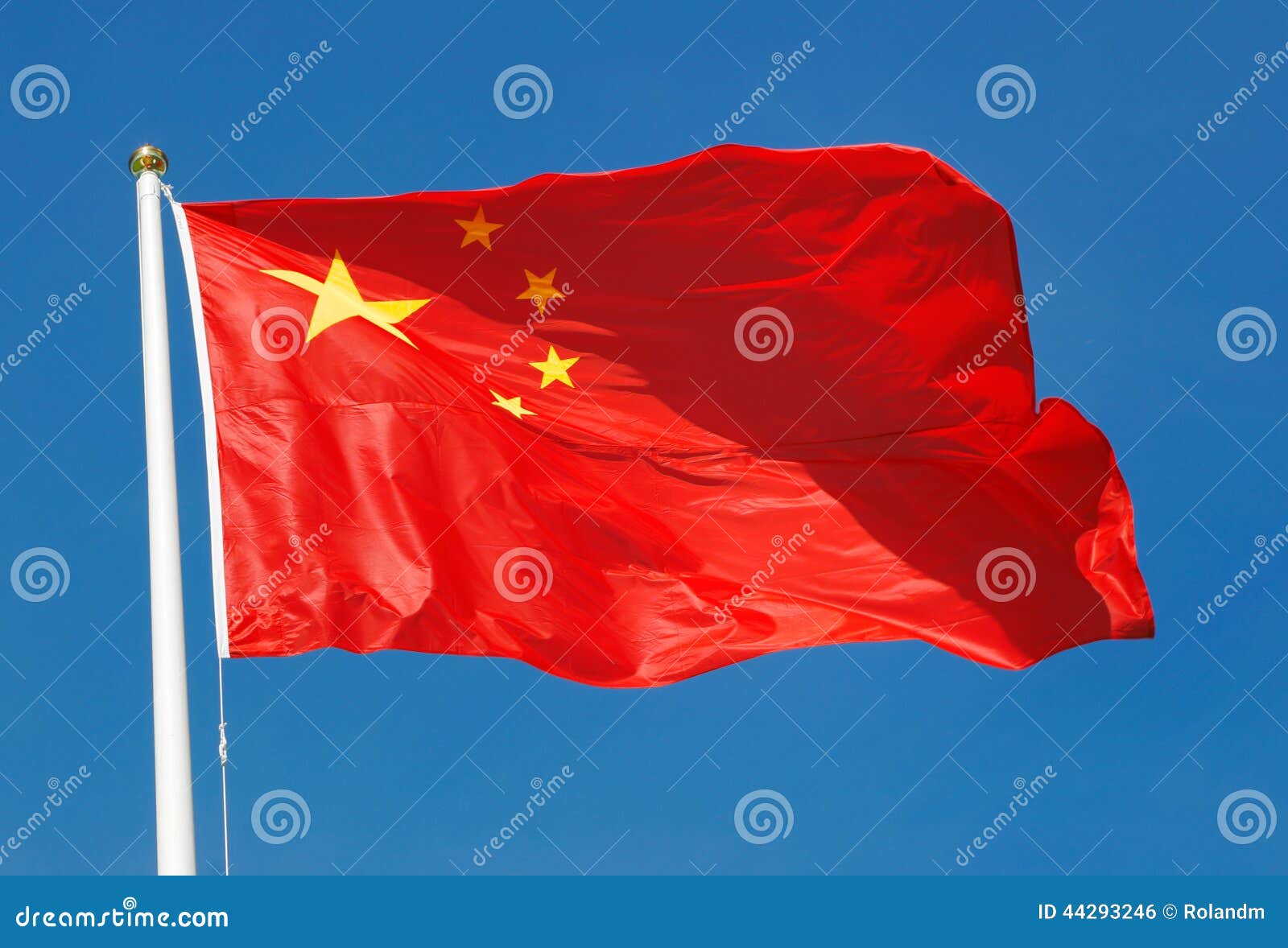 Flaga Chiny zdjęcie stock. Obraz złożonej z wiatr, tło - 44293246