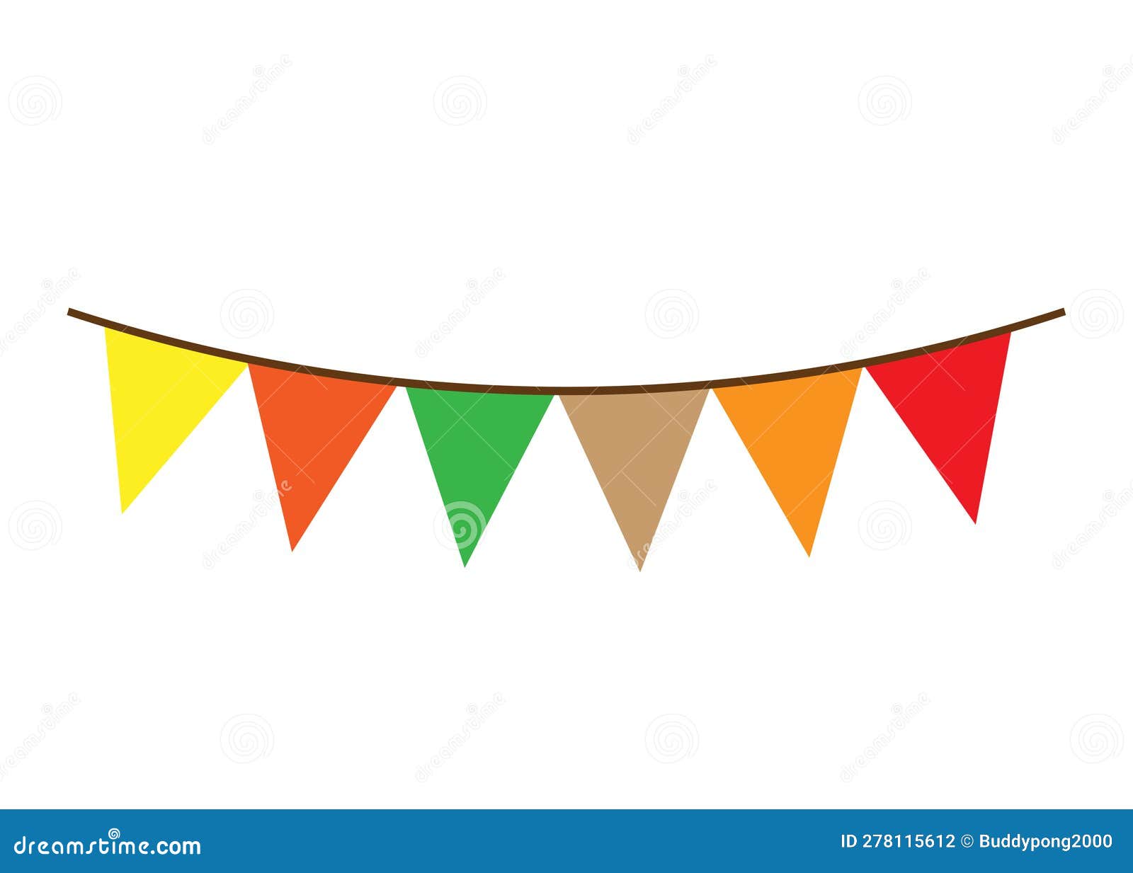 Celebration Triangle Flag for Coloring Book Icon Cartoon. Stock Vector ...