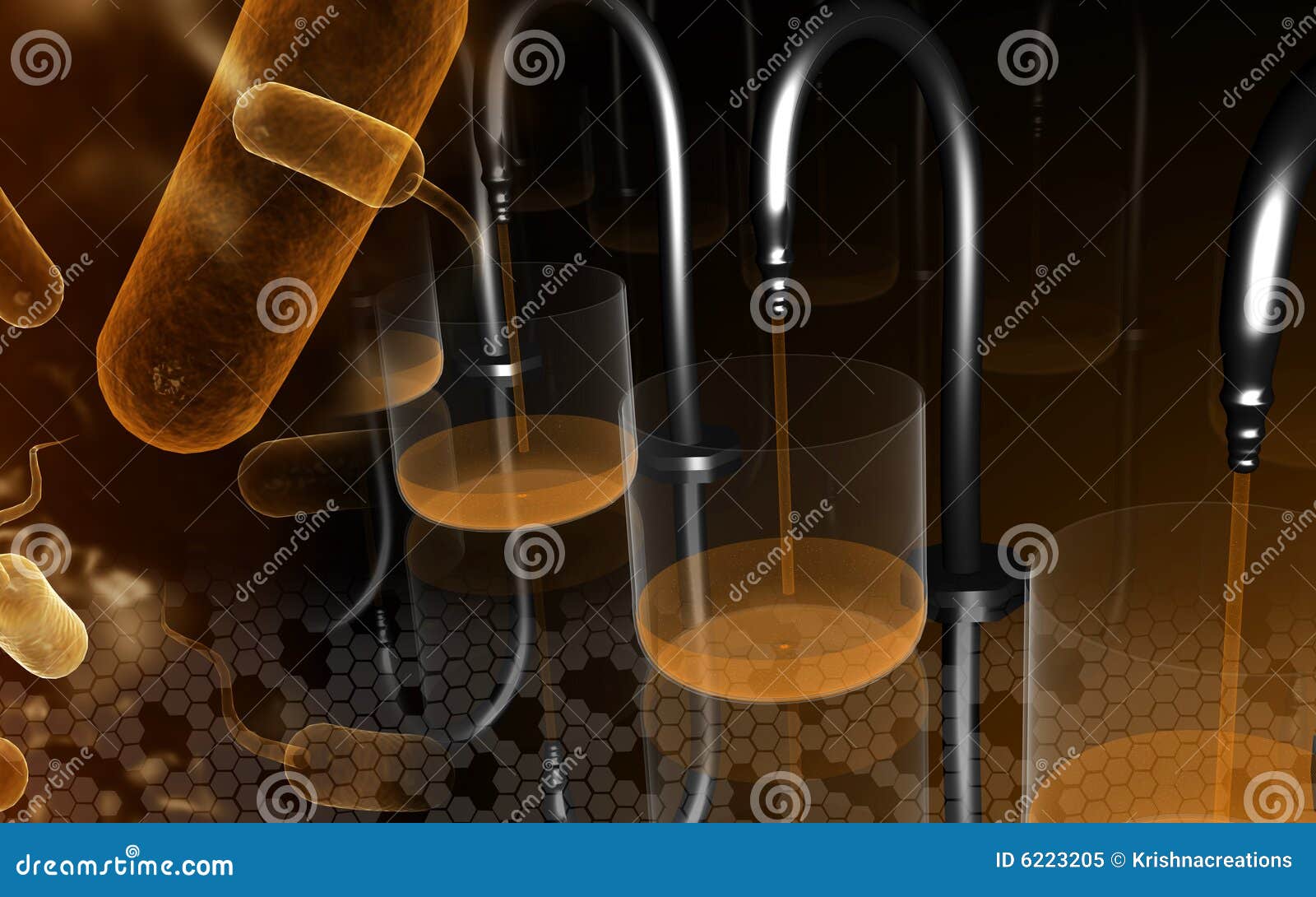 Flagella Virus, Cylinder and Pipes in a Laboratory Stock Illustration ...
