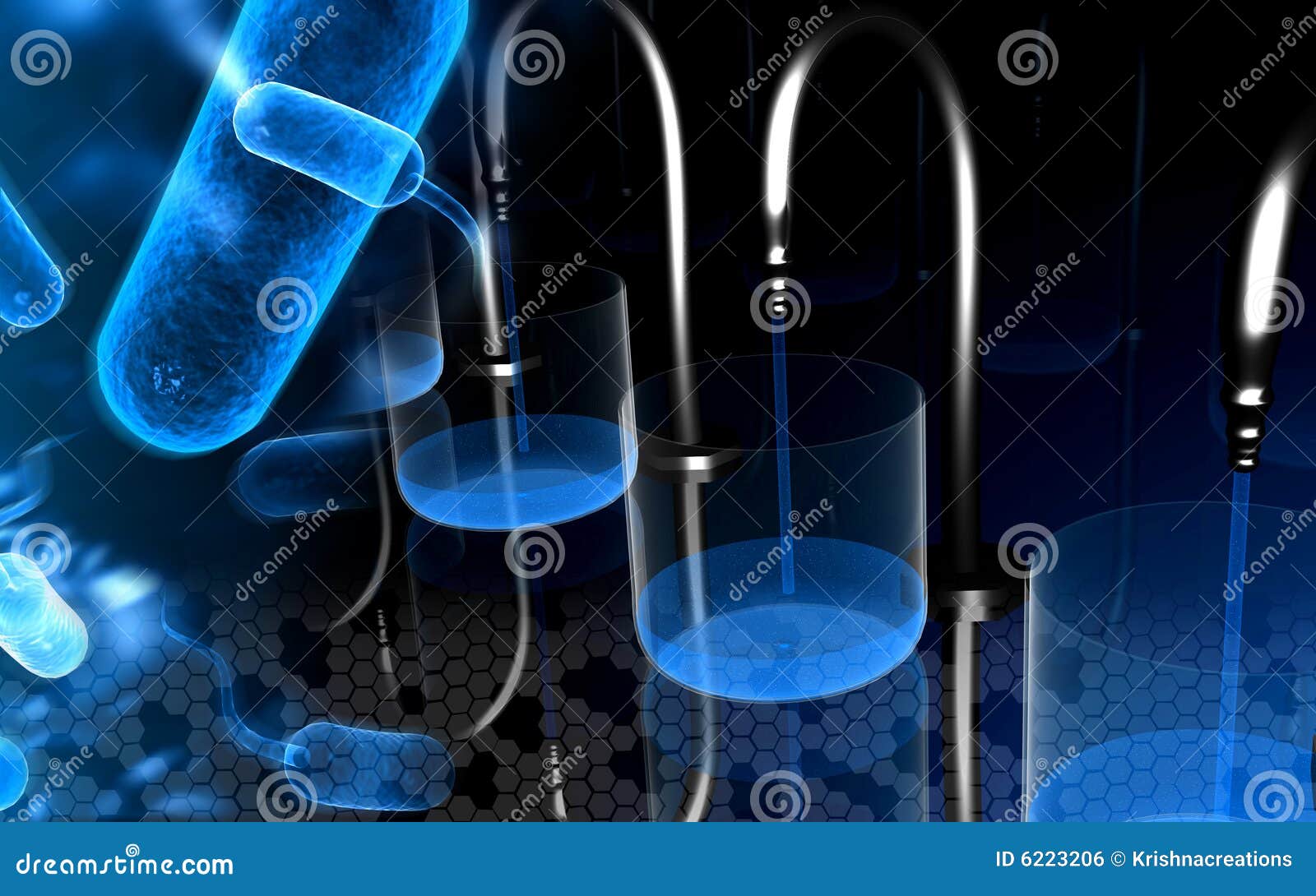Flagella Virus, Cylinder and Pipes in a Laboratory Stock Illustration ...