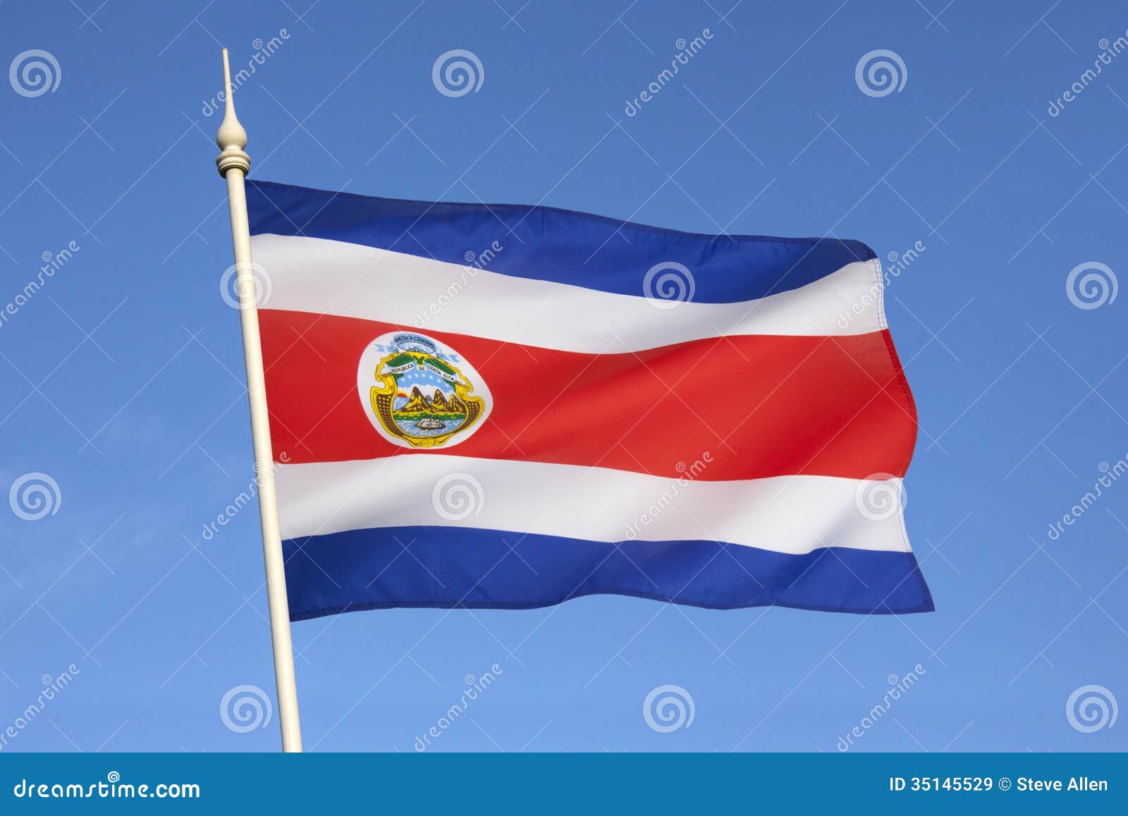 Flagga Av Costa Rica - Central America Fotografering för Bildbyråer ...