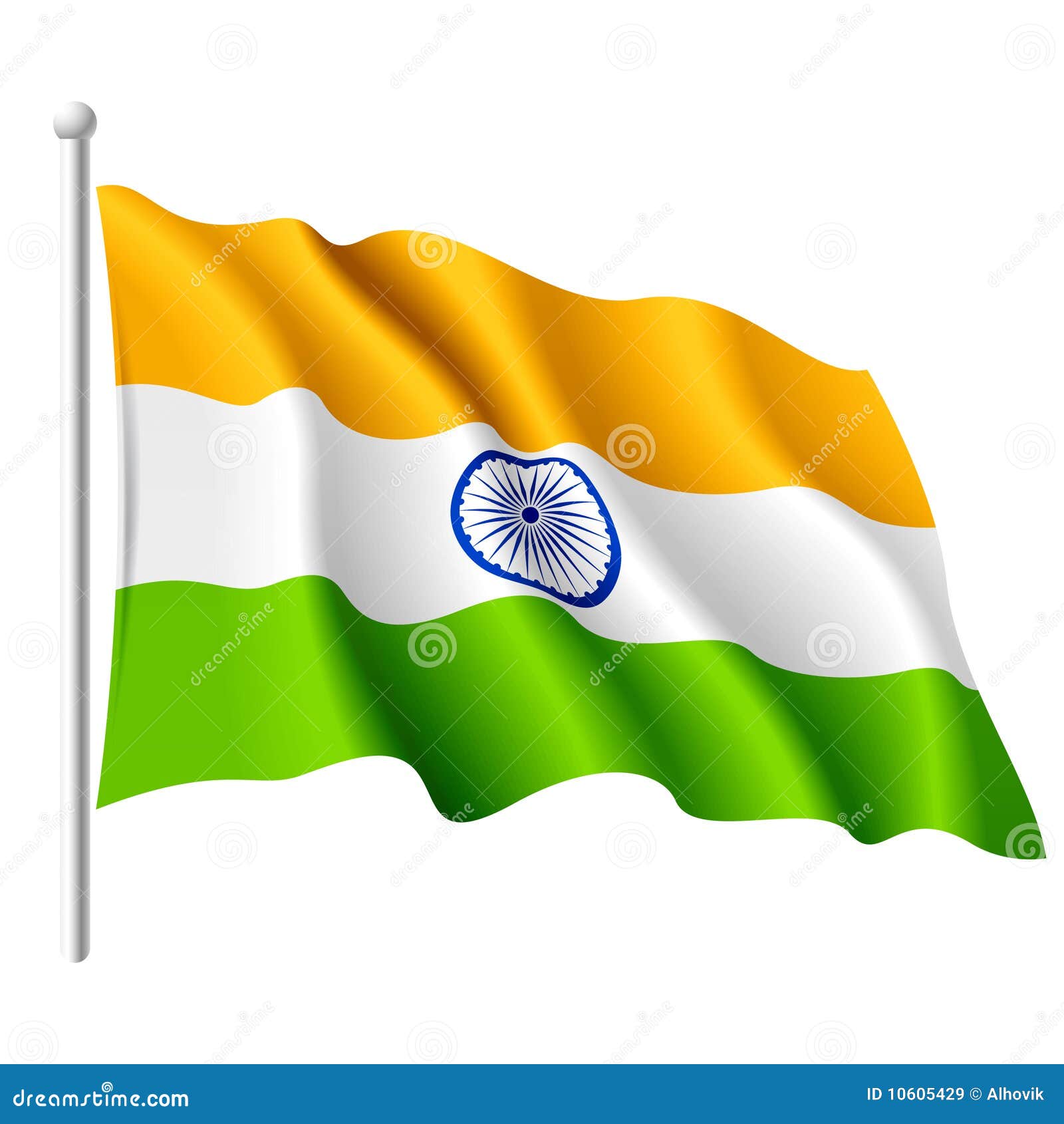 Flagga india vektor illustrationer. Illustration av nationellt - 10605429