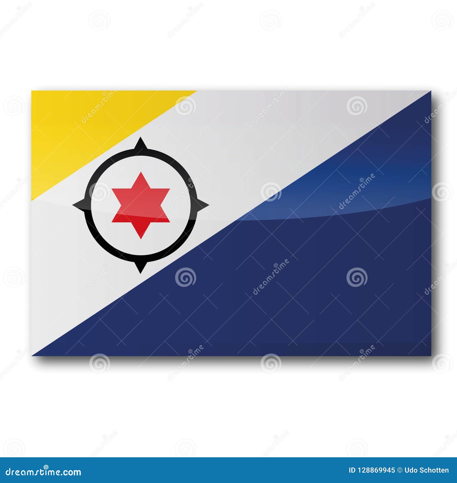 Rincon Flag, City Of Puerto Rico, Waving In Wind. 3d Illustration ...