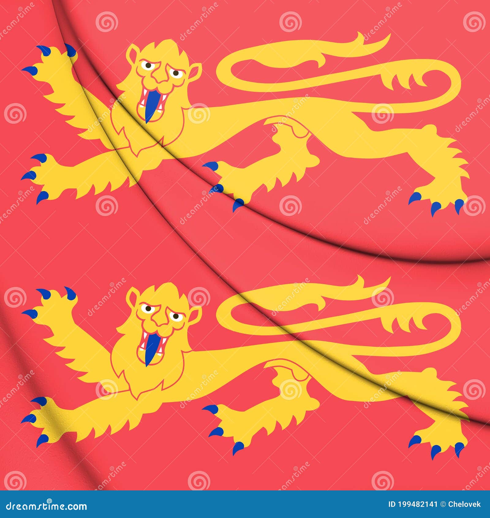 Flagge 3D Der Normandie, Frankreich Stock Abbildung - Illustration von ...