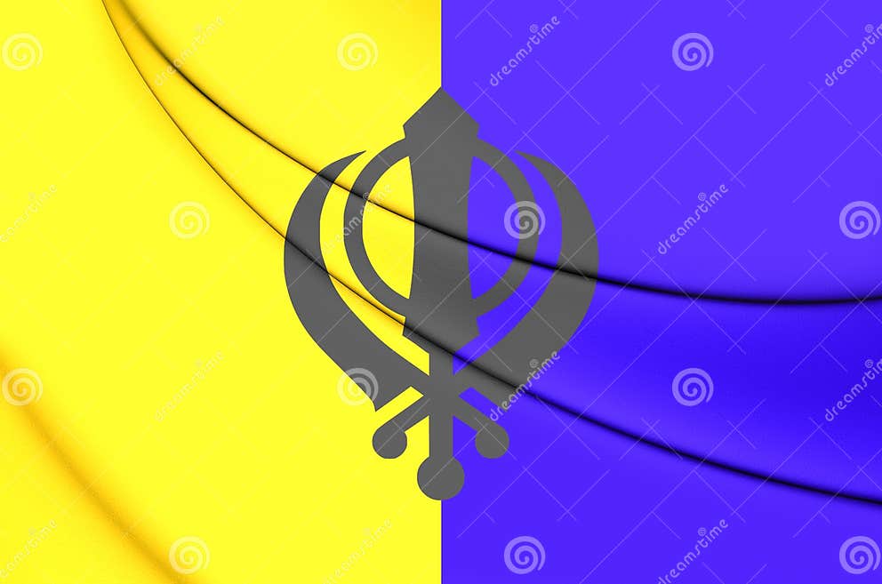 Flagge 3D von Khalistan stock abbildung. Illustration von symbol - 82913621