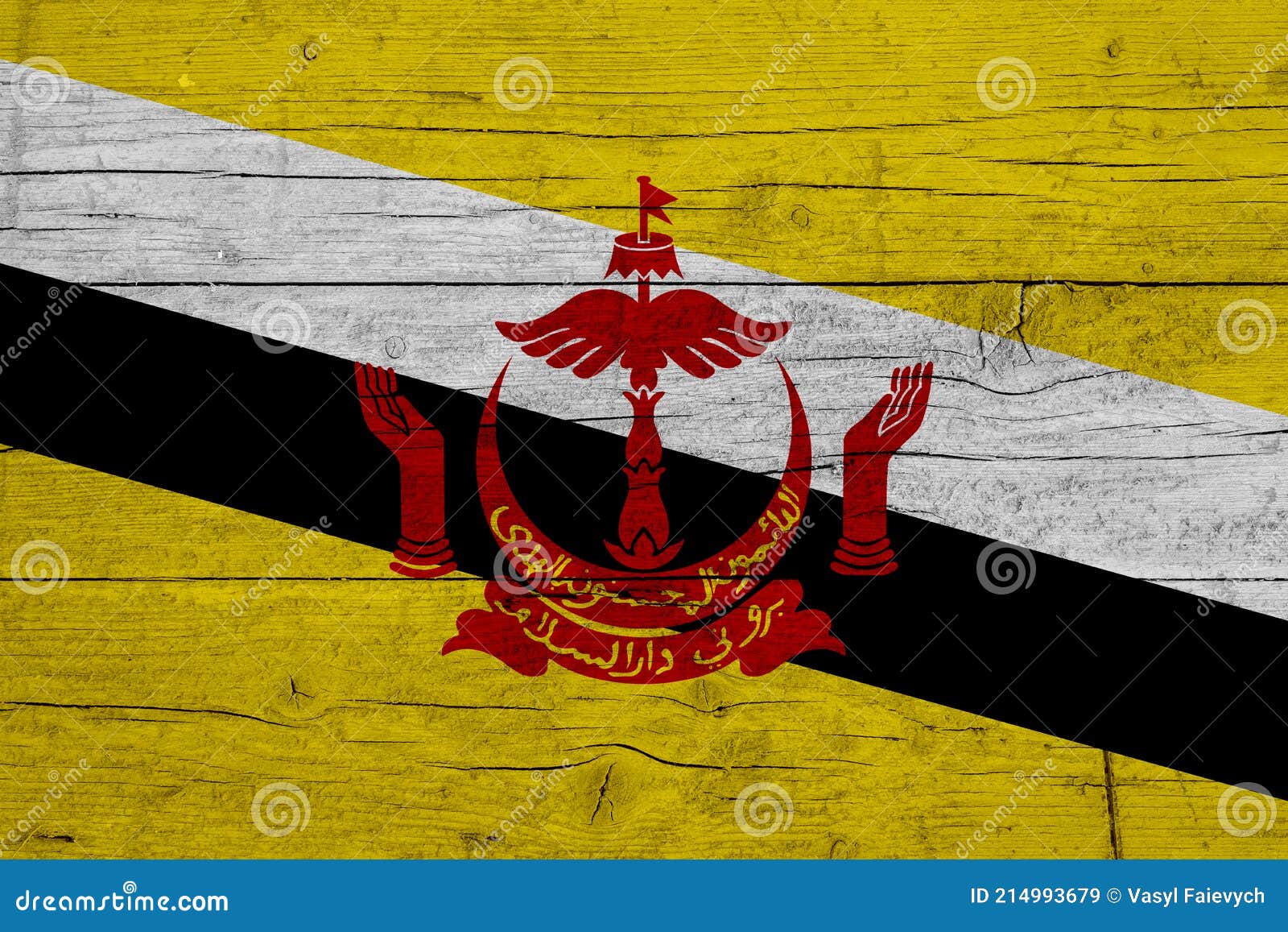 Flagge Von Brunei. Holzstruktur Der Flagge Von Brunei Stock Abbildung ...