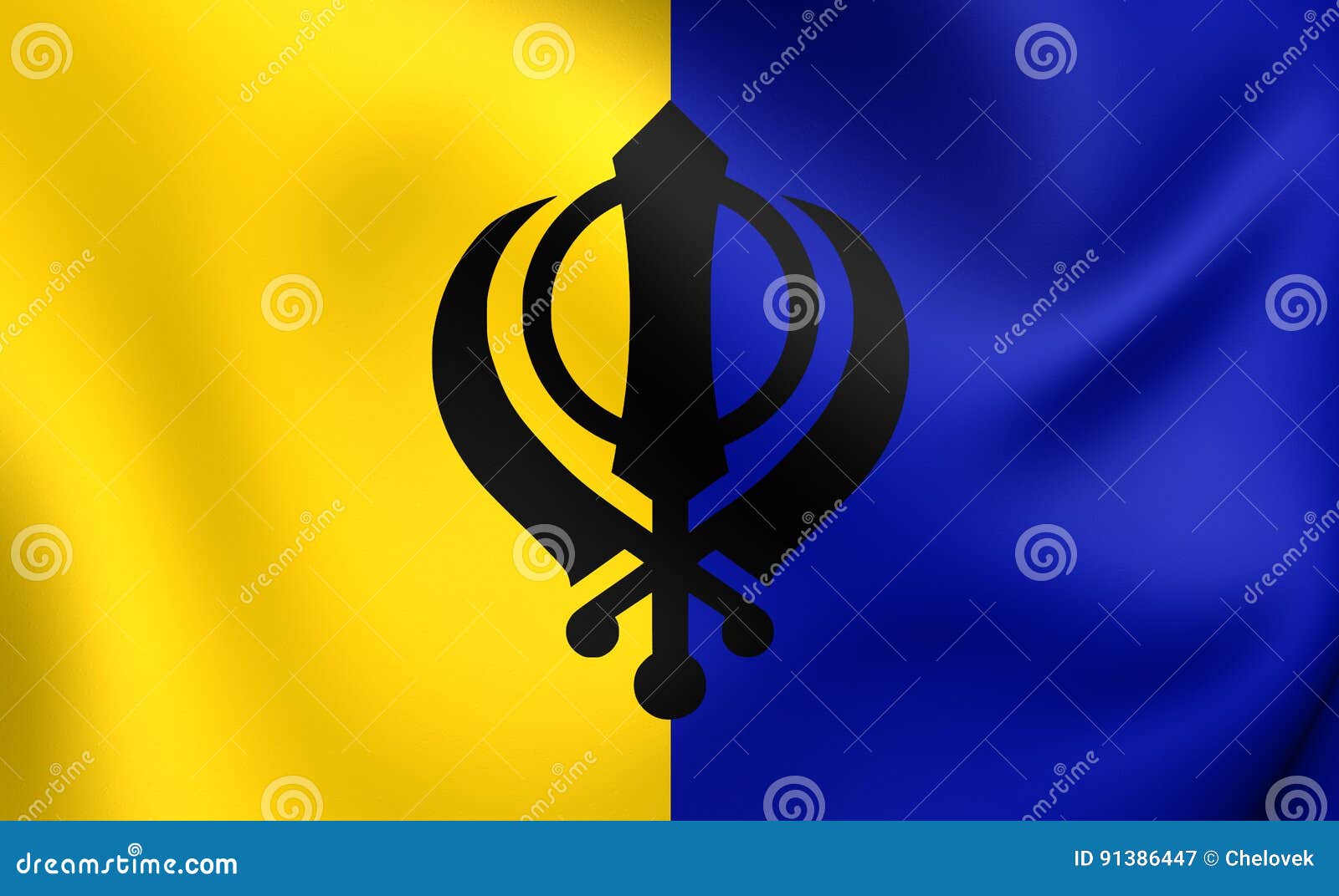 Flagge von Khalistan stock abbildung. Illustration von arme - 91386447