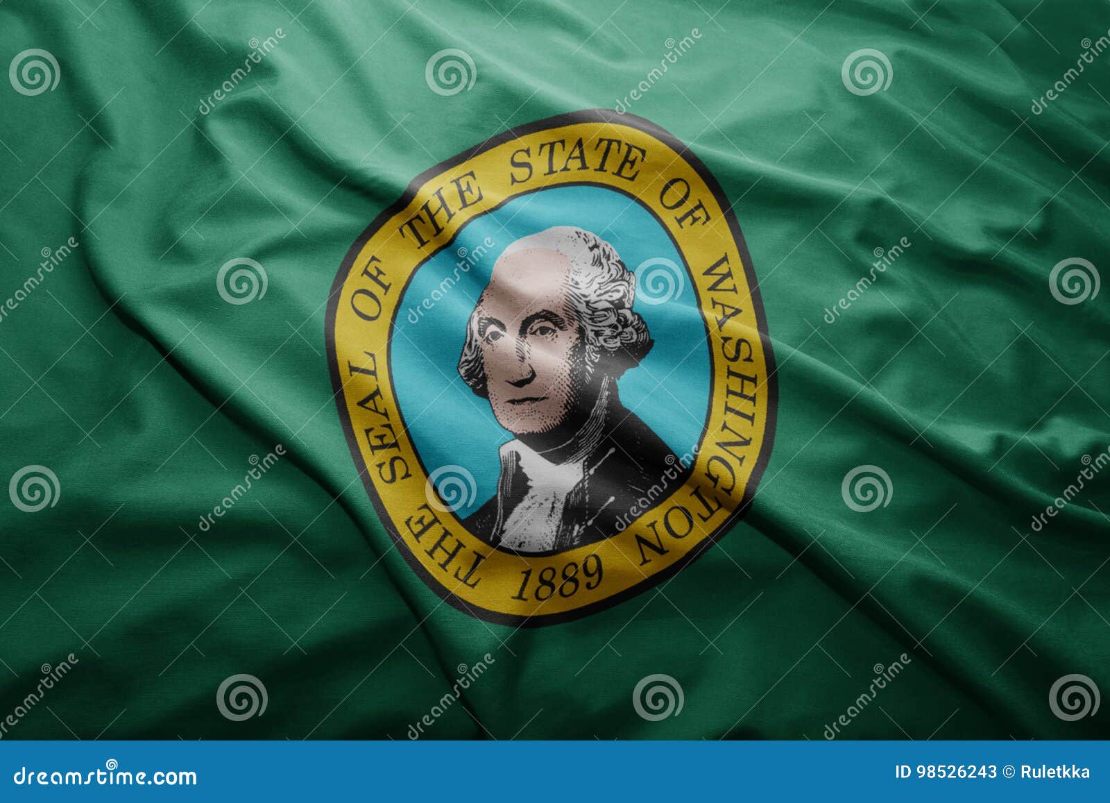 Flagge Von Staat Washington Stockbild - Bild von zustand, farben: 98526243