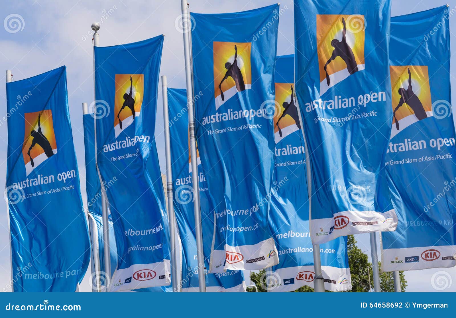 Flaggen Mit Australian Open-Logos Redaktionelles Stockfotografie - Bild ...