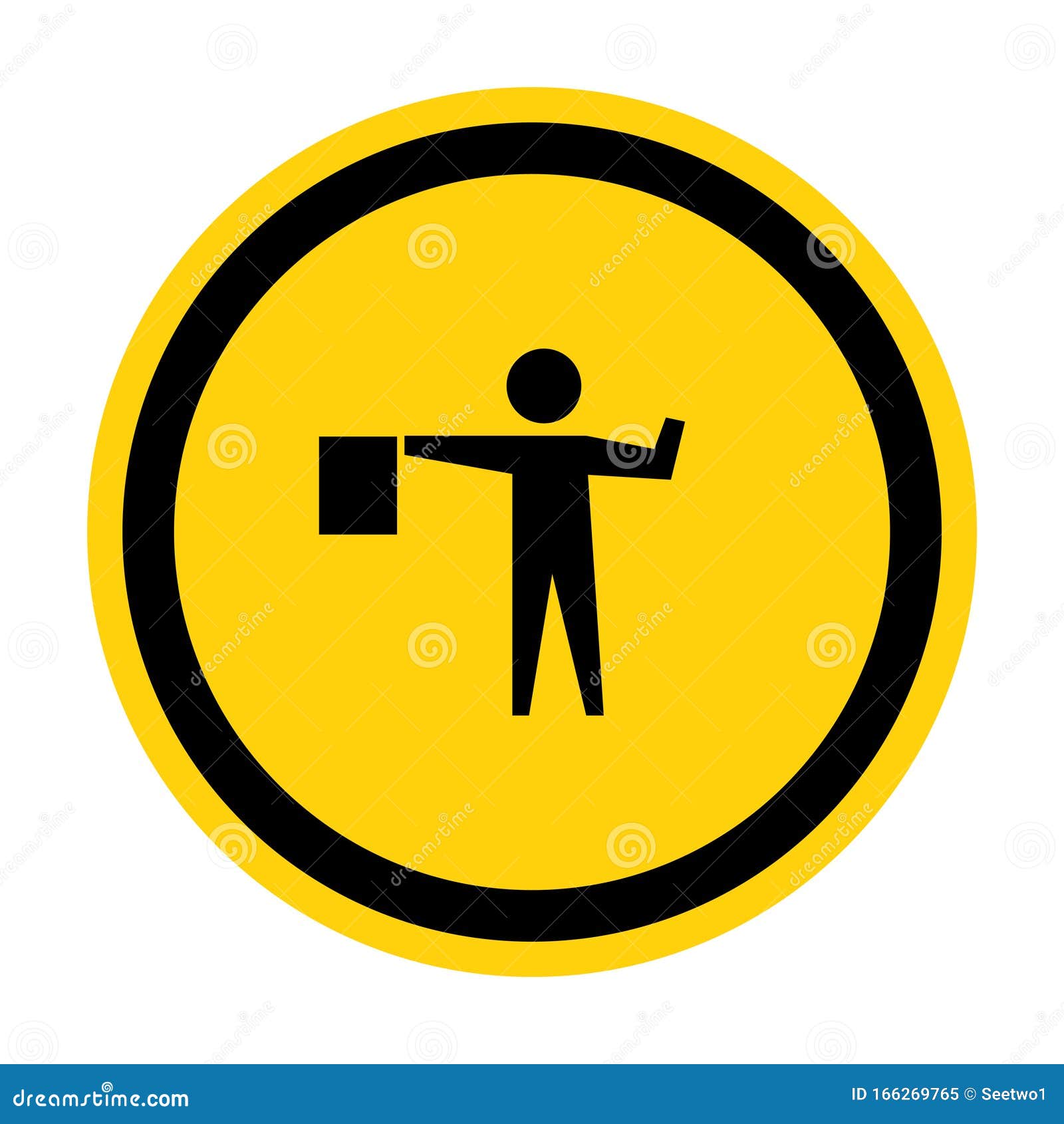 Flagger Ahead Symbol Sign Isolate on White Background,Vector ...