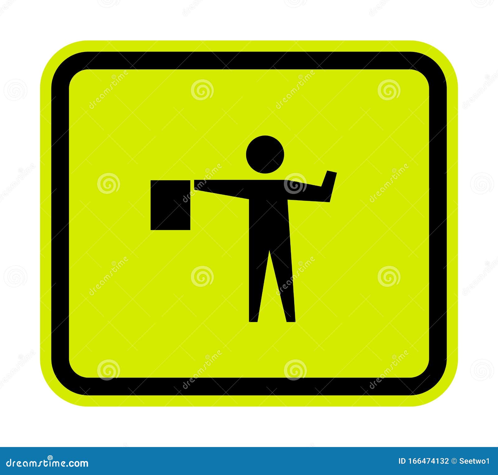 Flagger Ahead Sign On Transparent Background Vector Illustration ...