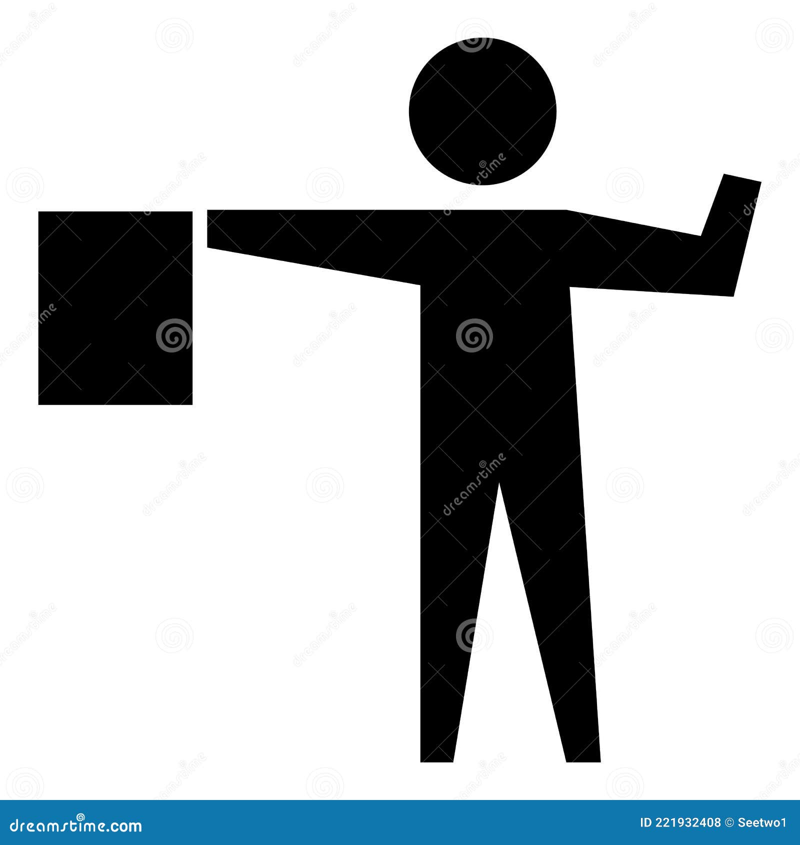 Flagger Ahead Sign On Transparent Background Vector Illustration ...