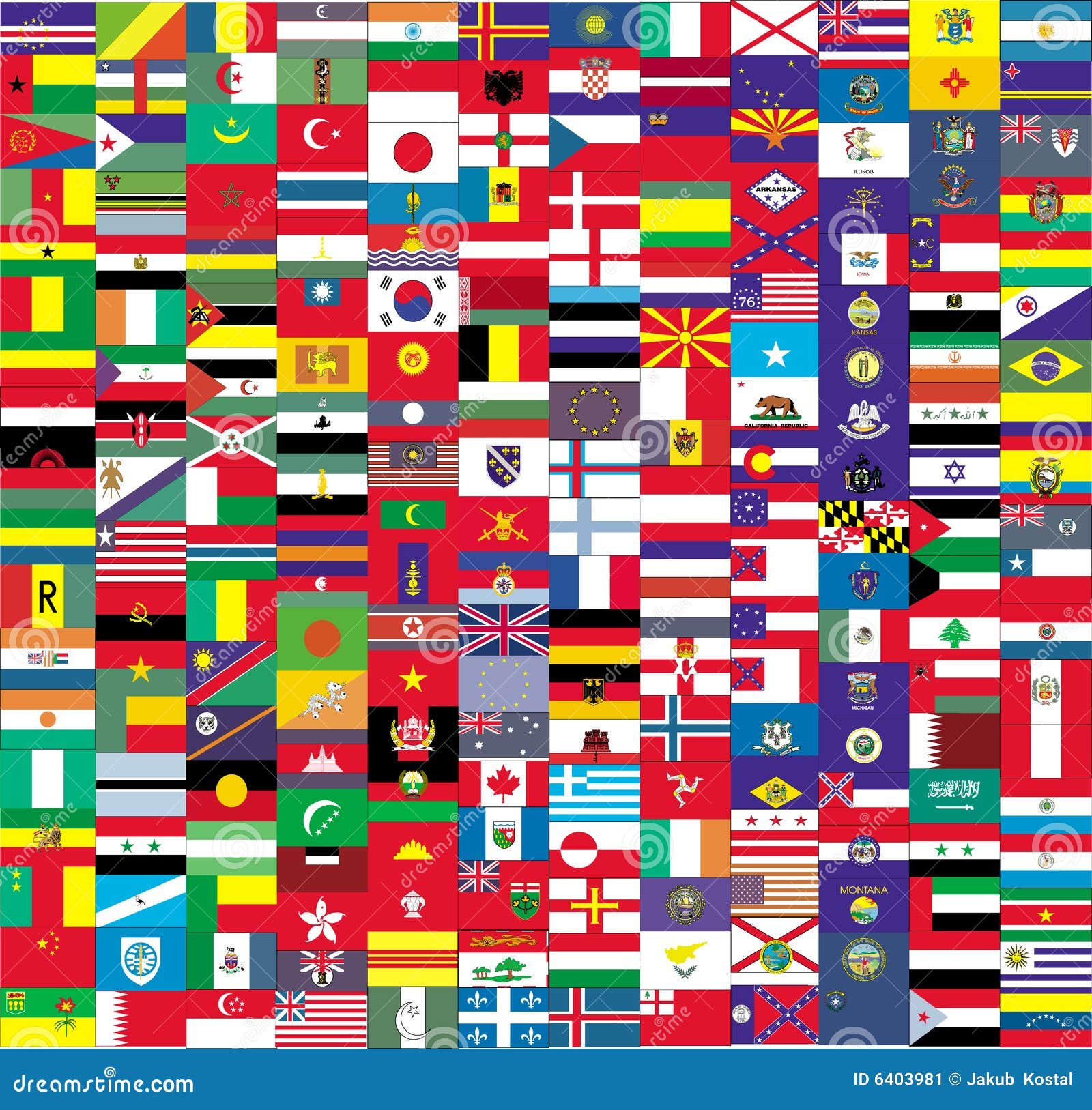 Flaggor vektor illustrationer. Illustration av jord, atlas - 6403981
