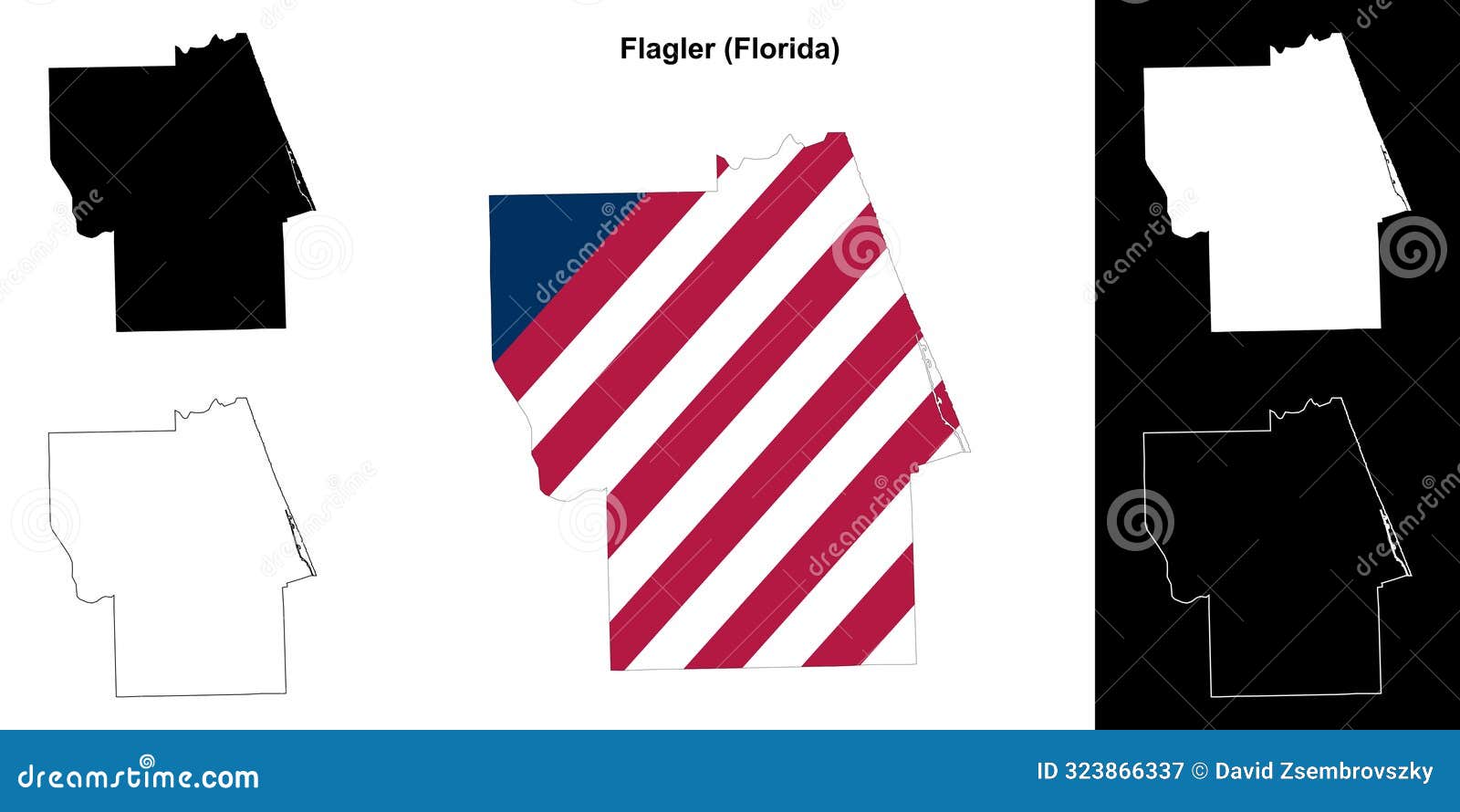 Flagler outline map stock vector. Illustration of county - 323866337