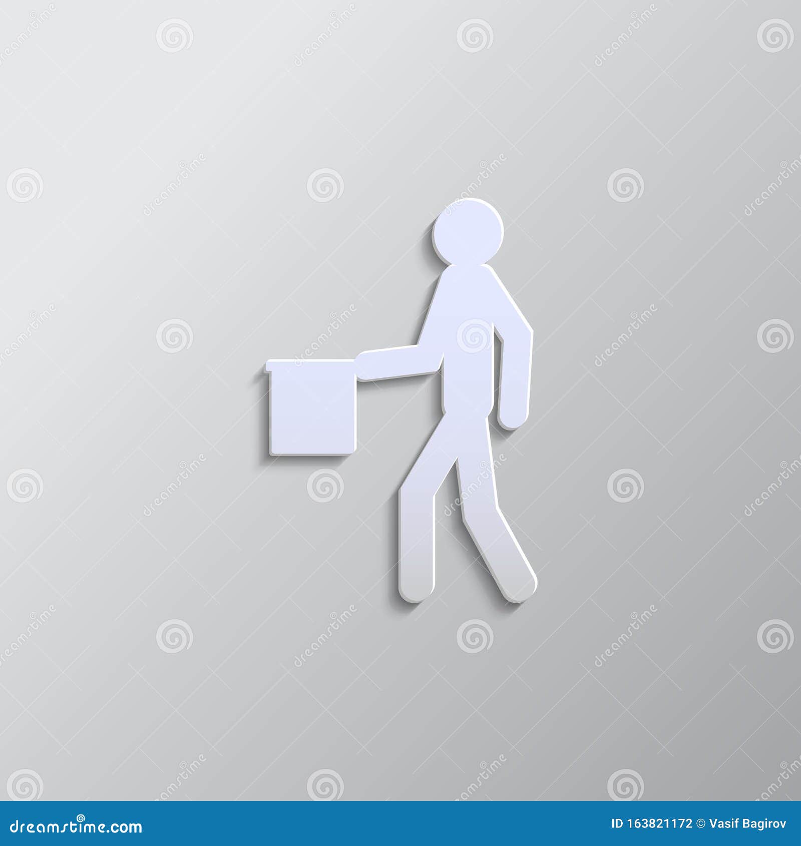 Flagman, Guide Paper Style Icon. Grey Color Vector Background Stock ...