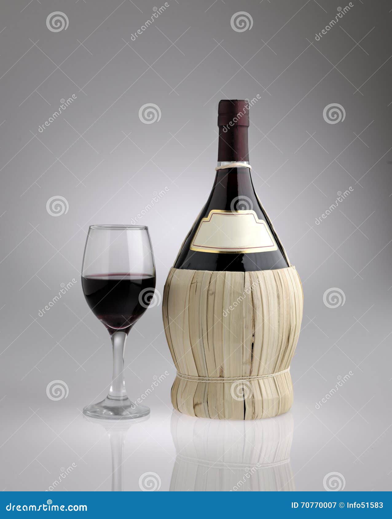Flagon of Red Wine with Glass Stock Image - Image of tuscany, straw ...