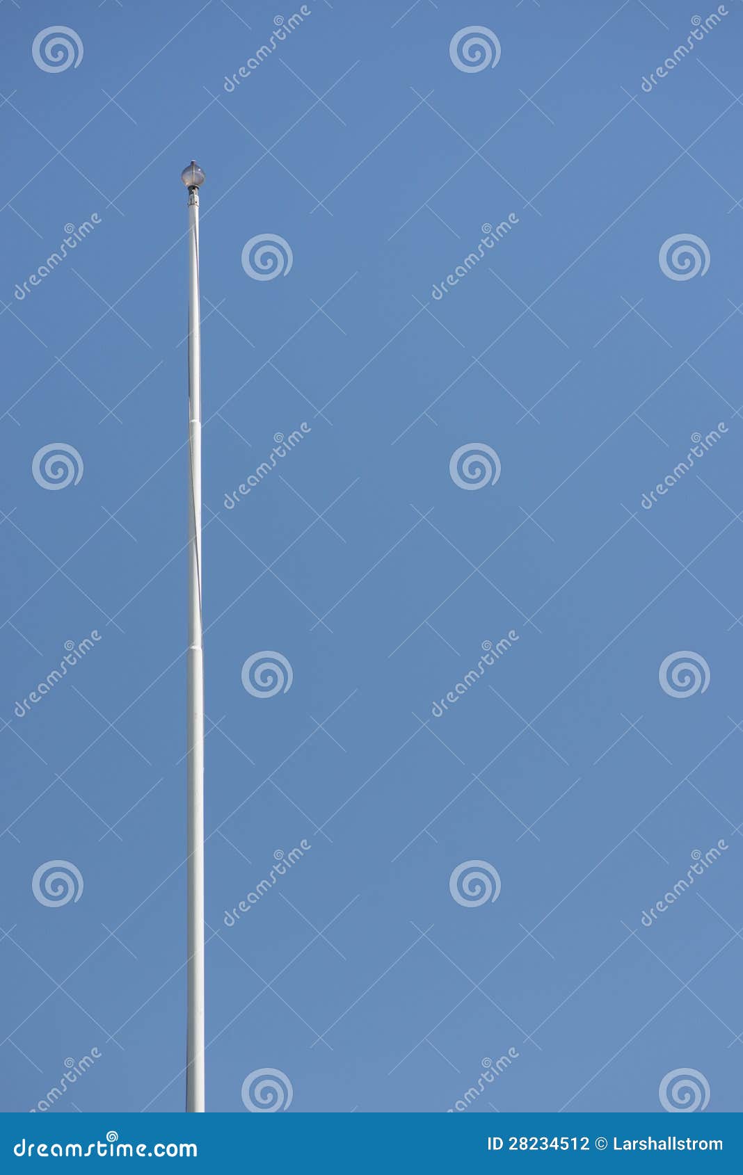 Flagpole without Flag and a Clear Blue Sky Stock Photo - Image of ...