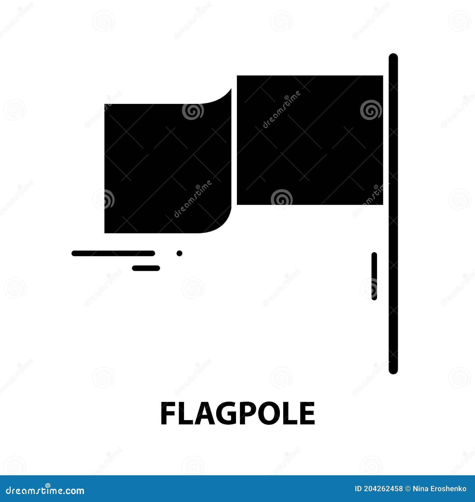 Flagpole Icon, Black Vector Sign with Editable Strokes, Concept ...