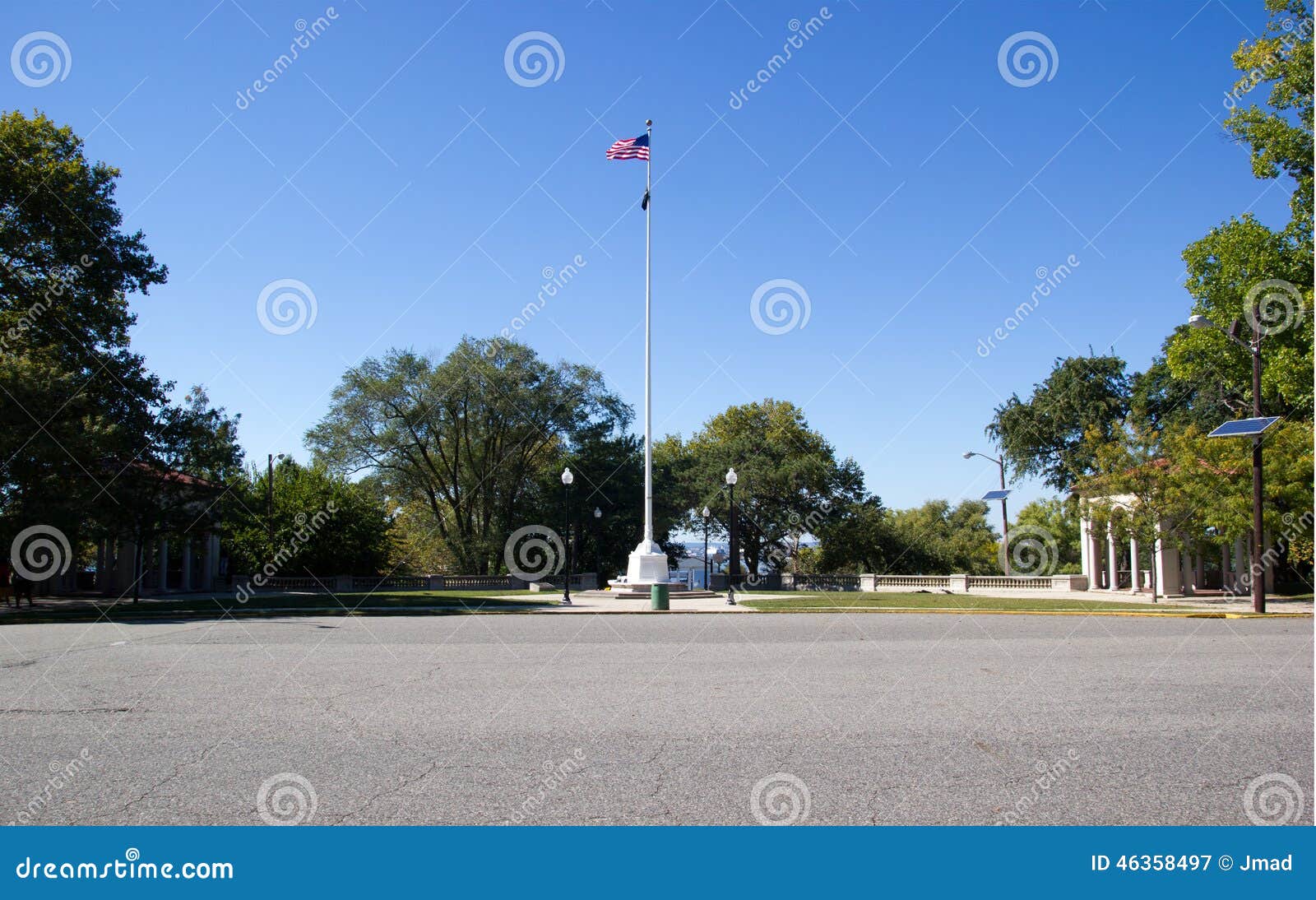 Flagpole stock image. Image of park, skyline, seat, relaxing - 46358497