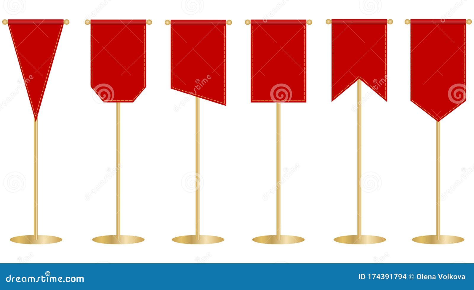 Flagpole, Red Flag on the Flagpole. Red Banner Stock Illustration ...