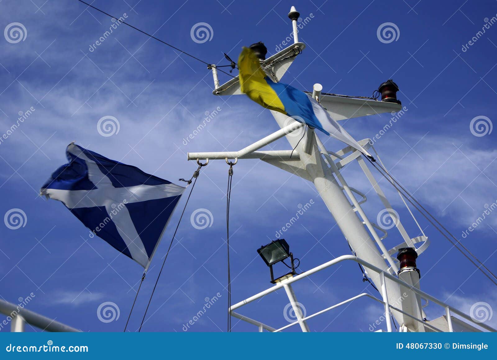 The flagpole on the ship stock photo. Image of signal - 48067330
