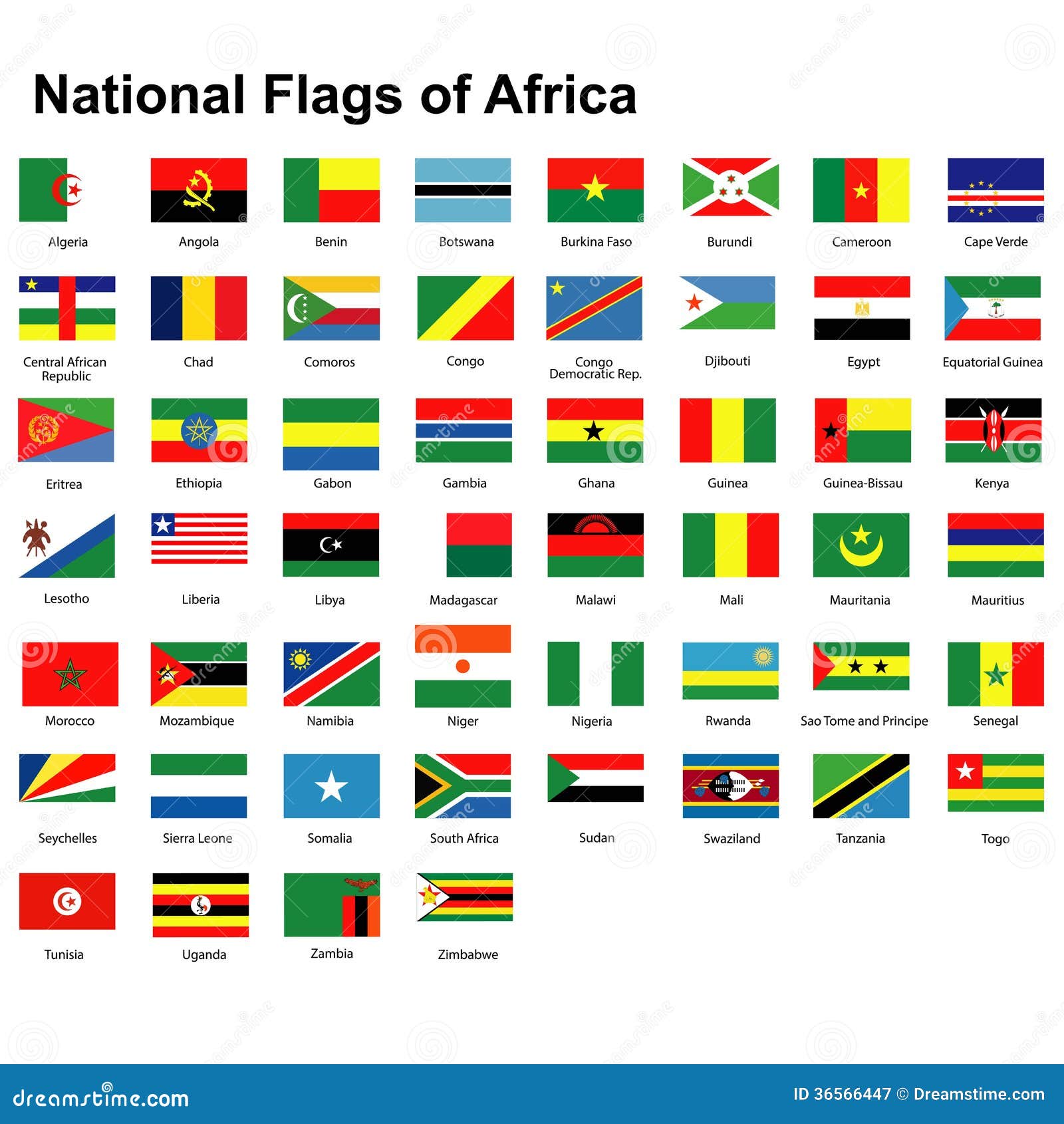 Flags Of Africa Royalty Free Stock Photography - Image: 36566447