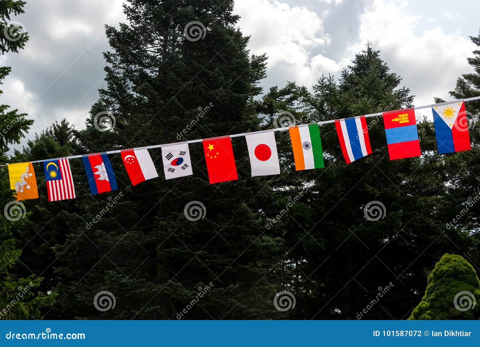 Flags of All Asian Countries in the Park Stock Photo - Image of asia ...