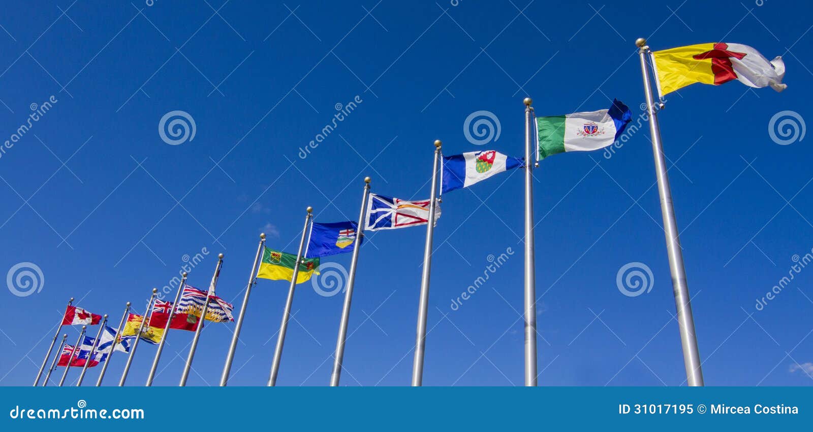 Flags of All Canadian Provinces and Territory Stock Image - Image of ...