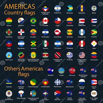 Flags of All Countries of the American Continents Stock Illustration ...