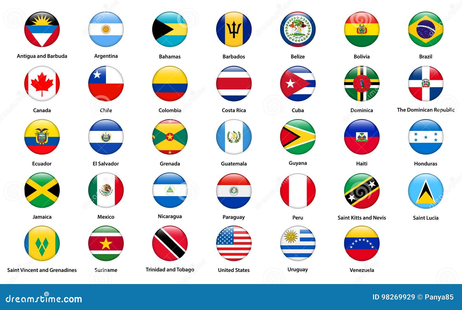 Flags of All Countries of the American Continents Stock Vector ... Flags of All Countries of the American Continents Stock Vector ...