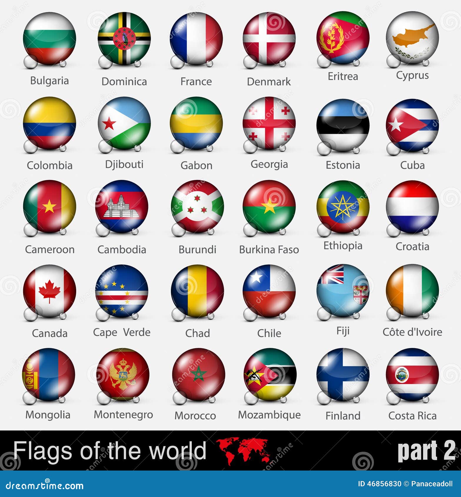 Flags of All Countries in the 3d Ball Stock Vector - Illustration of ...