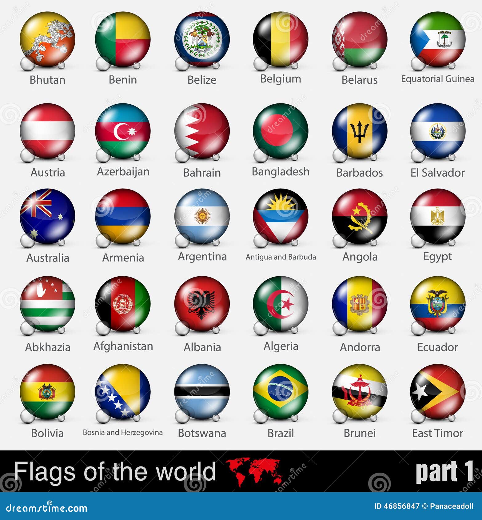 Flags of All Countries in the 3d Ball Stock Vector - Illustration of ...