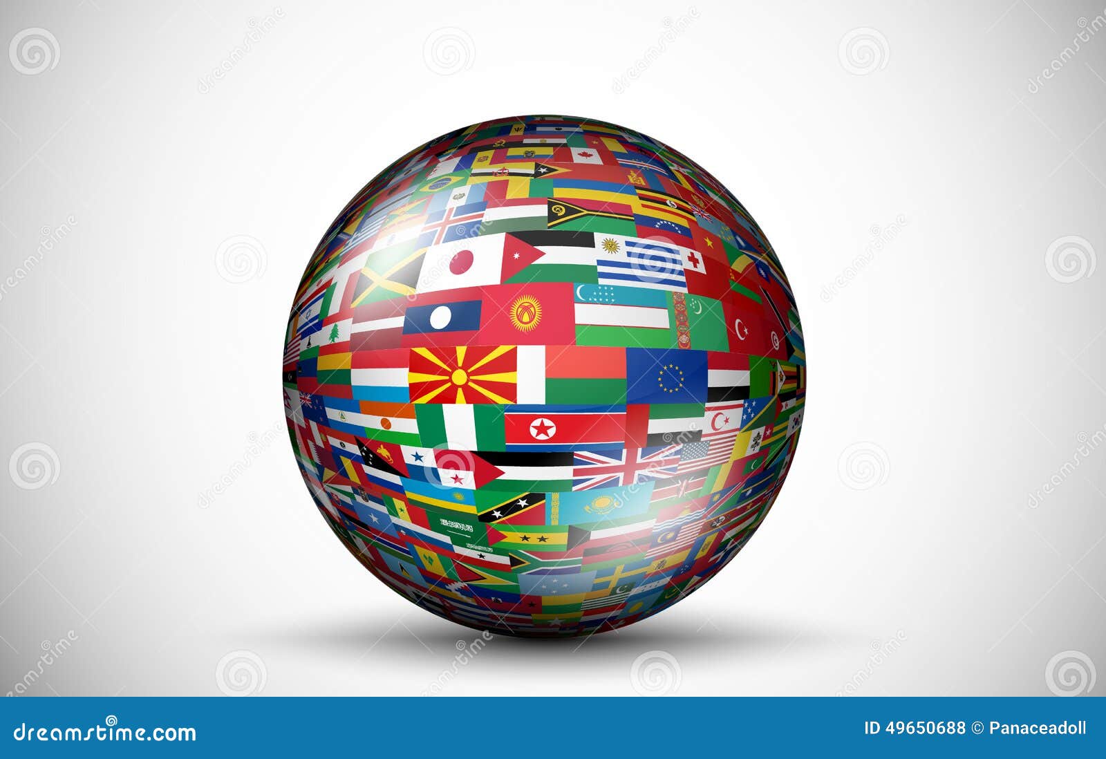 Flags of All Countries in the Form of 3D Spheres Stock Illustration ...