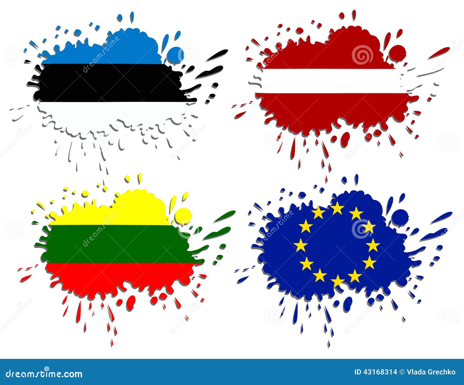 Flags of Baltic as spots stock illustration. Illustration of ...